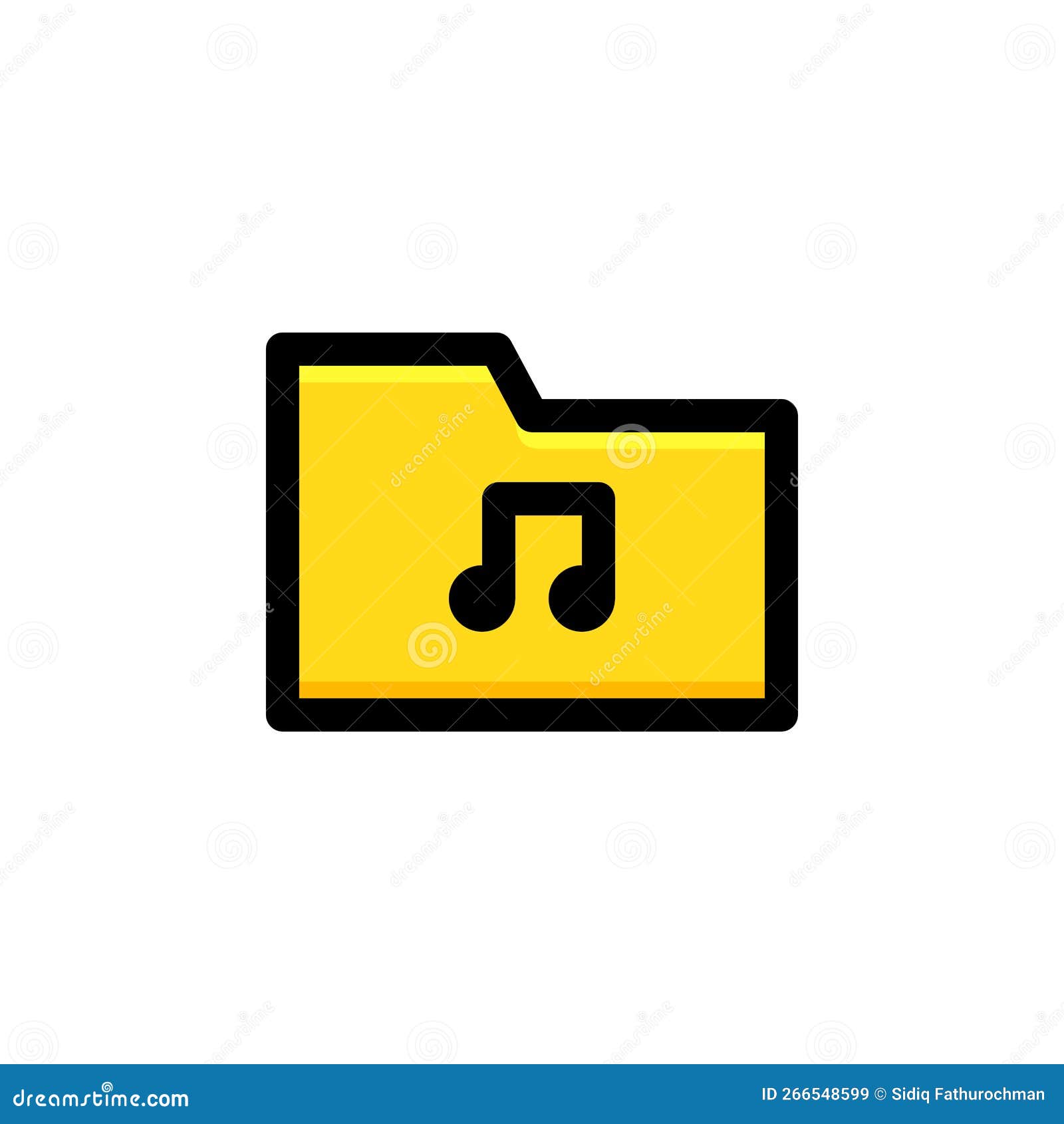 Music Folder Icon stock vector. Illustration of folder - 266548599