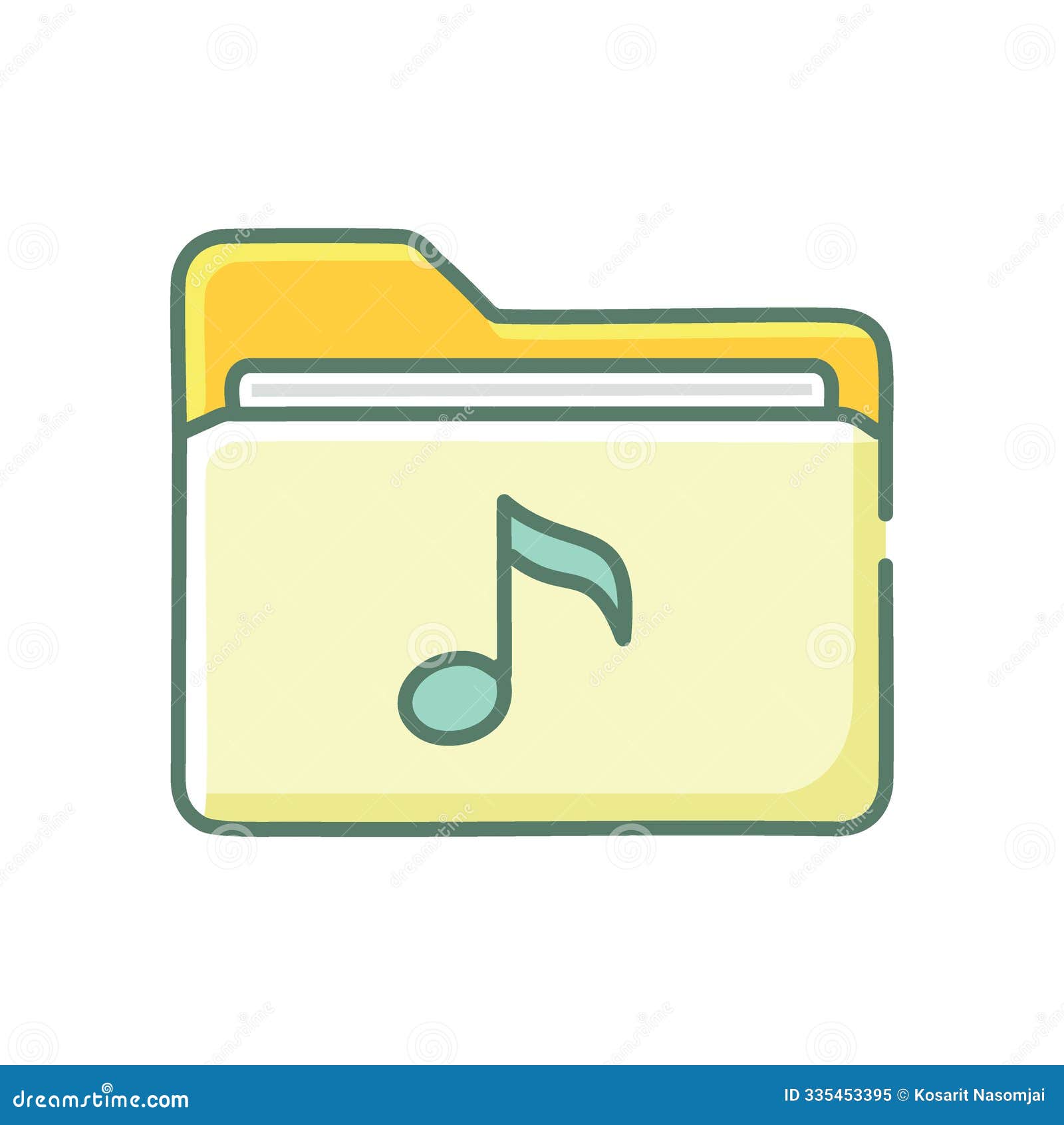 Music Folder Icon. Folder Icon With A Musical Note, Representing Audio ...