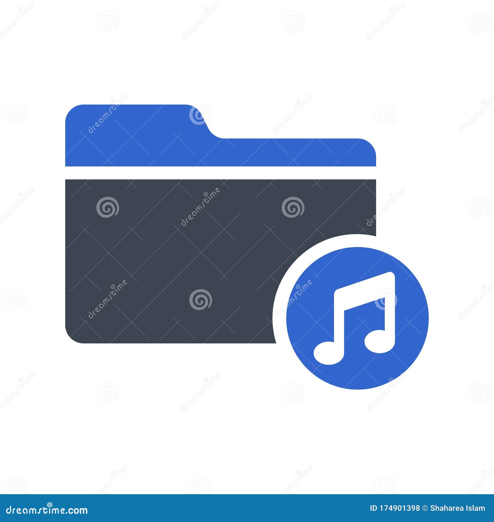 Music folder icon stock vector. Illustration of simple - 174901398