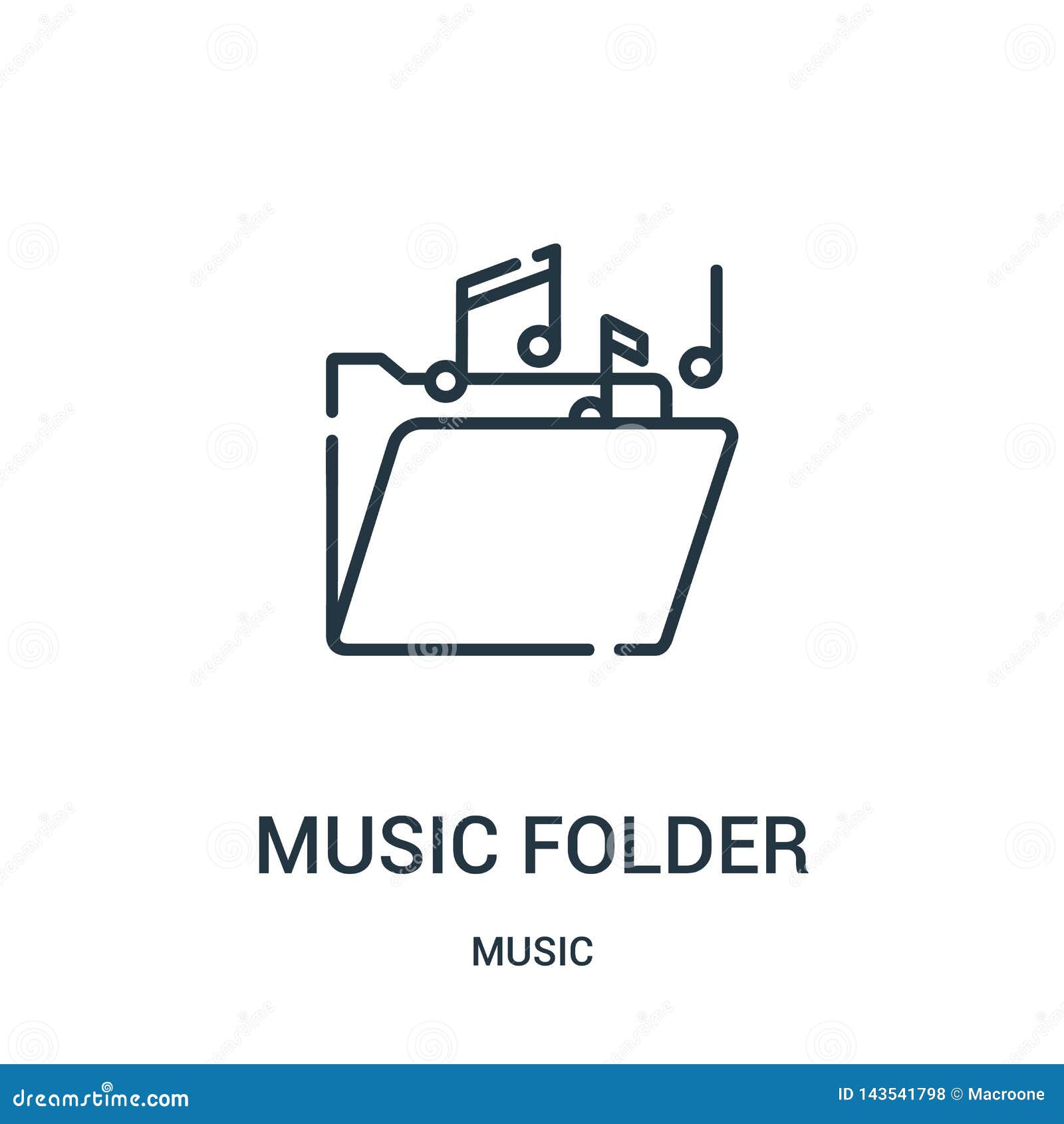 Music Folder Icon Vector from Music Collection. Thin Line Music Folder ...