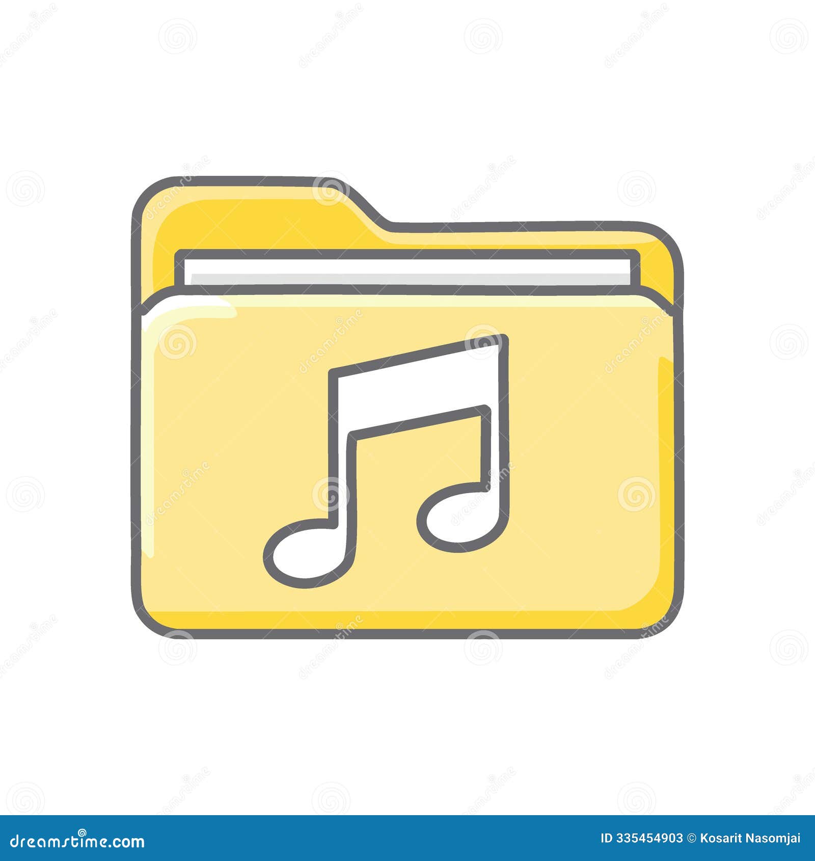 Music Folder Icon. Yellow Folder Icon with Music Note Symbol Stock ...