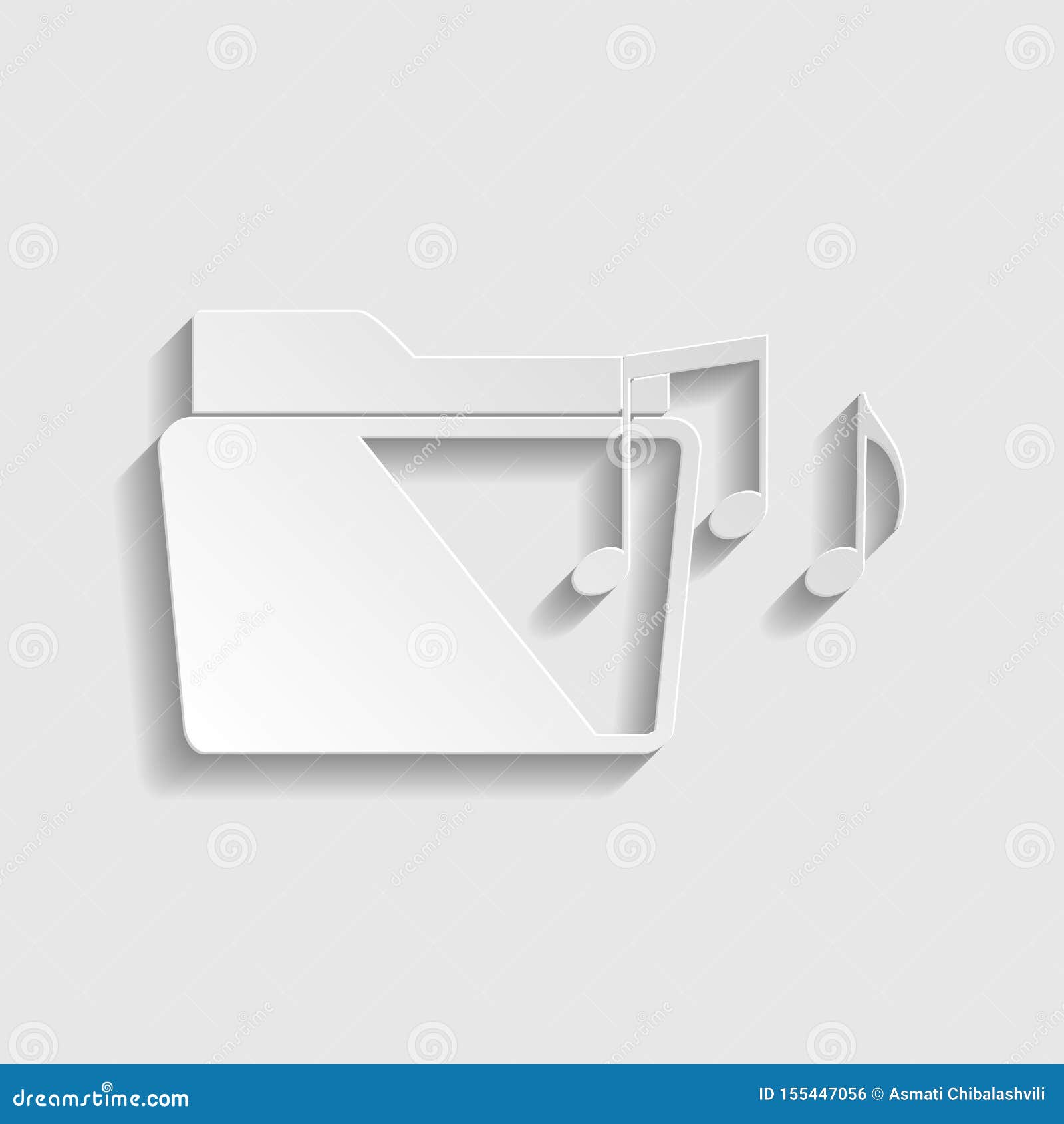 Music Folder Sign. Paper Style Icon. Illustration Stock Illustration ...