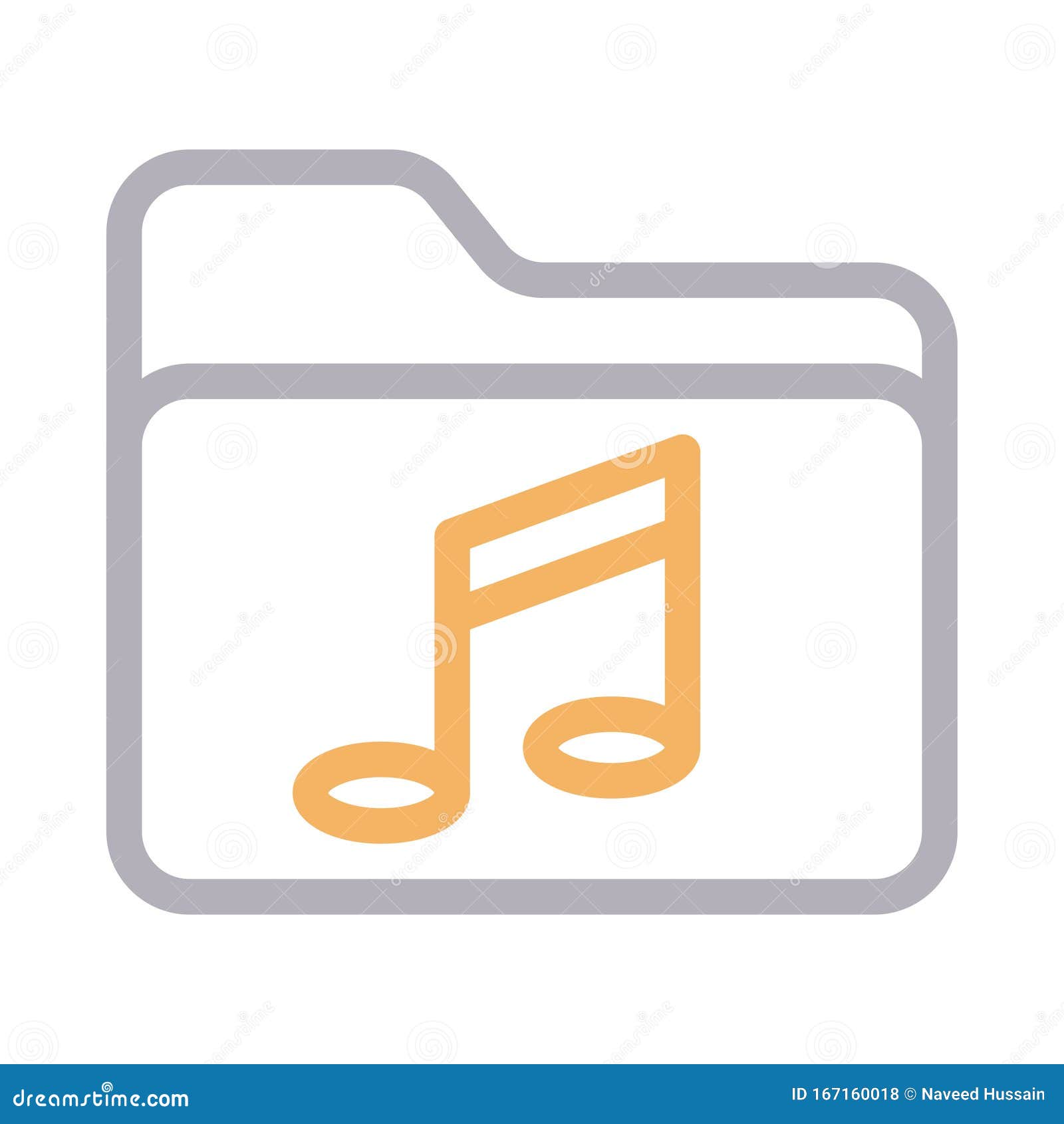 Music Folder Vector Color Line Icon Stock Vector - Illustration of pack ...