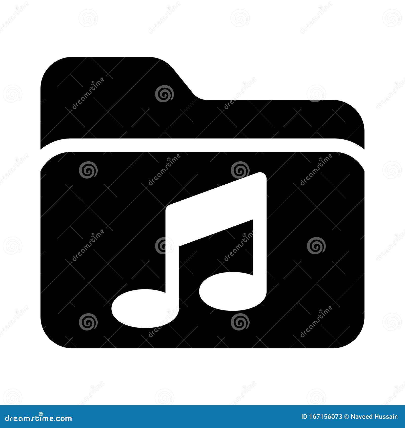 Music Folder Vector Glyph Flat Icon Stock Illustration - Illustration ...