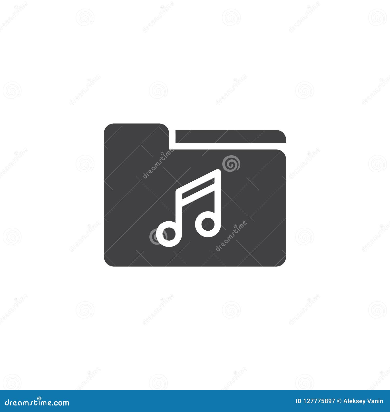 Music folder vector icon stock vector. Illustration of logo - 127775897