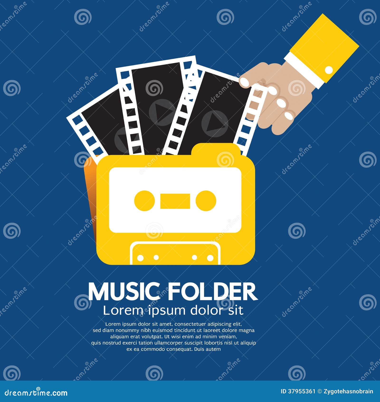 Music Folder Icon. Folder Icon With A Musical Note, Representing Audio ...