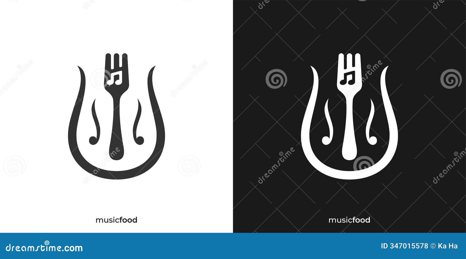 Simple Music Food Logo. Abstract Fork and Note Music Icon Graphic Stock ...