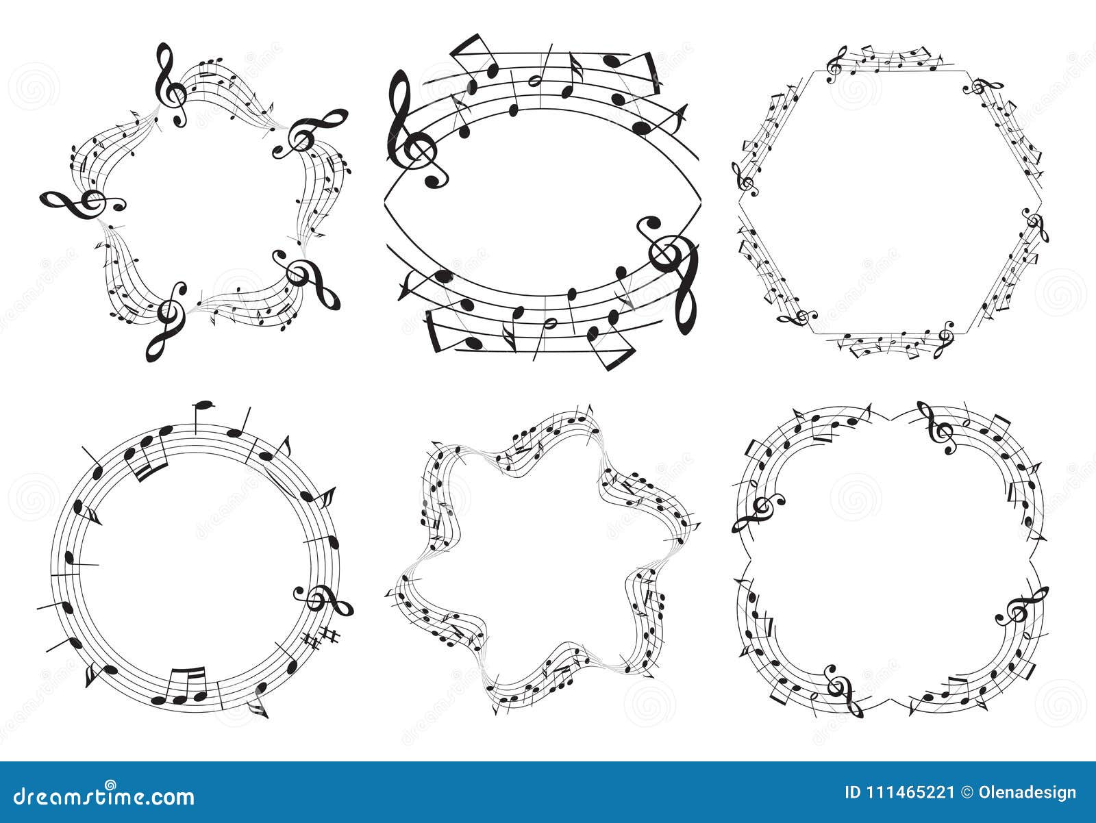 Music Frames - Beautiful Vector Set Stock Vector - Illustration of ...