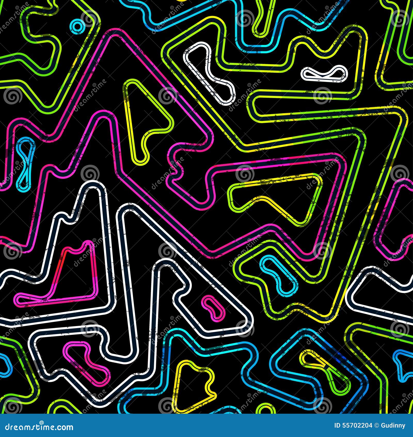 Music Geometric Seamless Pattern with Grunge Effect Stock Vector ...