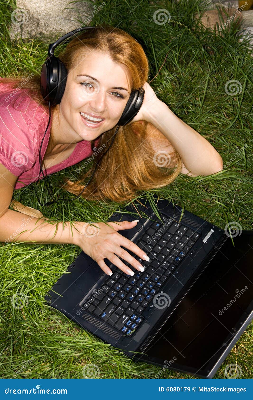 Music girl stock image. Image of beautiful, enjoy, casual - 6080179