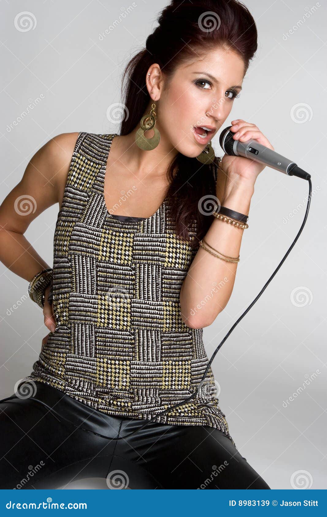 Music Girl stock image. Image of microphone, teenagers - 8983139