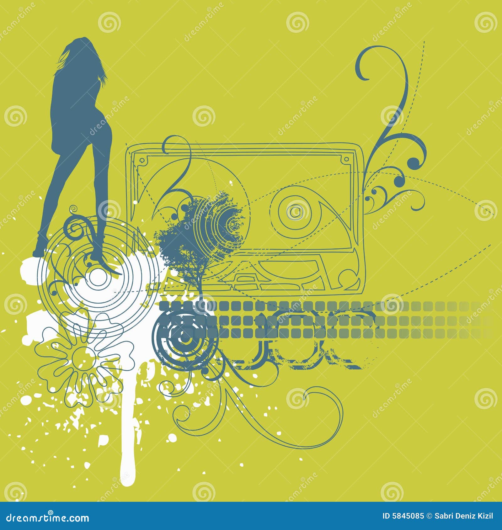 Rap Music Girl. Pretty Young Urban Rap Girl. Lady Vector Illustration ...