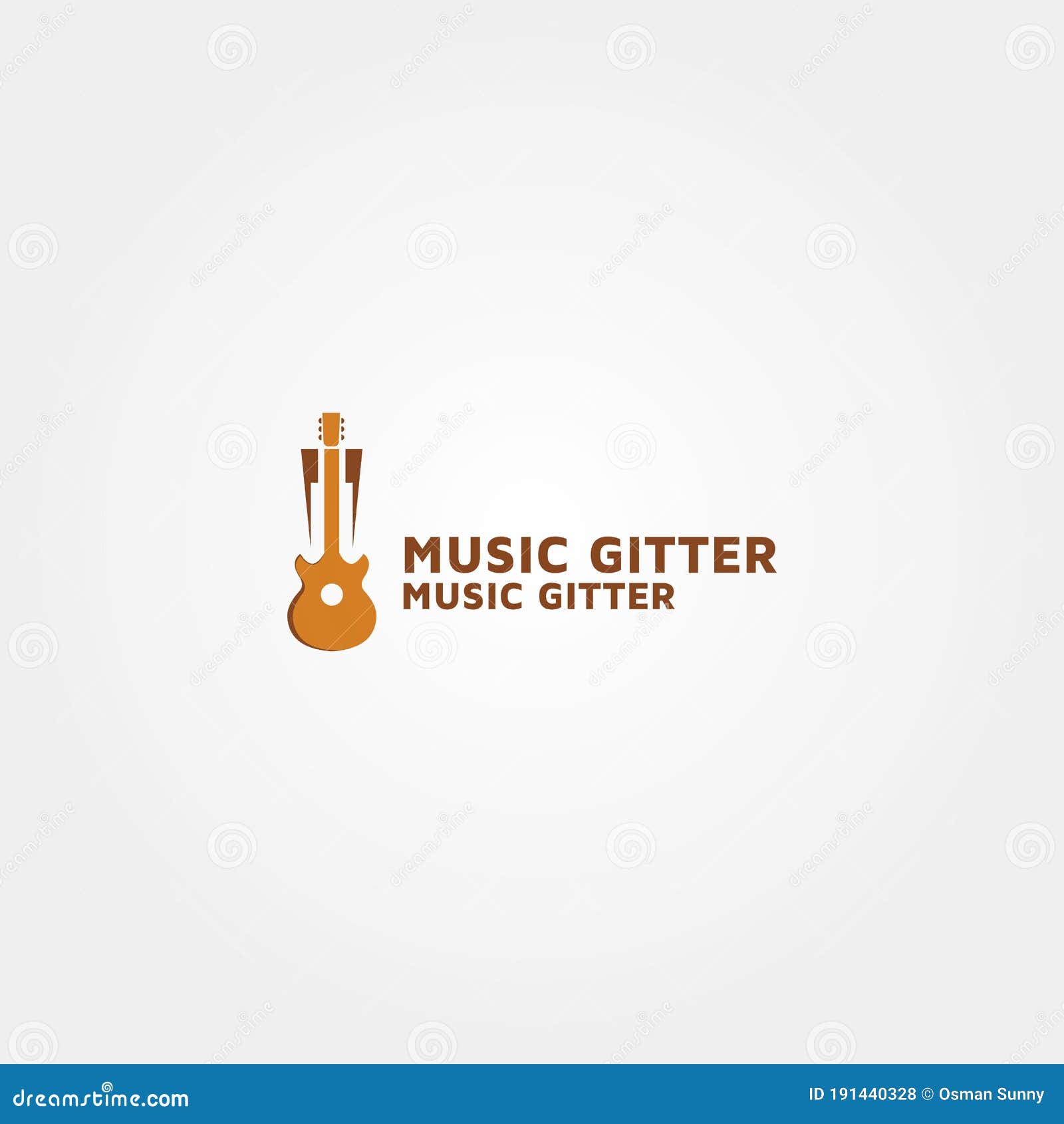 Music Gitter Vector Logo Design Template Stock Vector - Illustration of ...