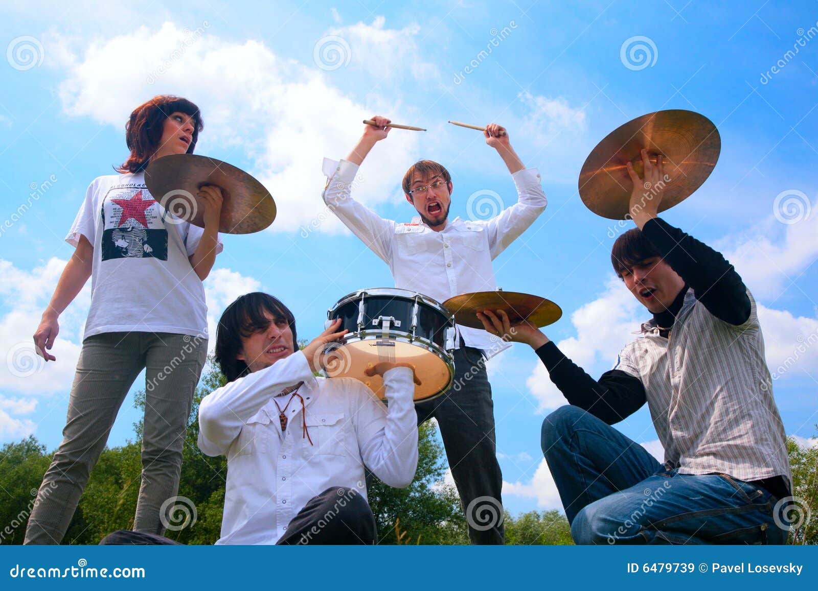 Music Group Playing in Park Stock Image - Image of environmental ...