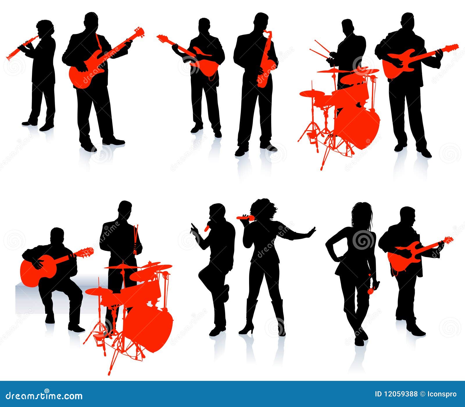 Music group with singers stock illustration. Illustration of group ...