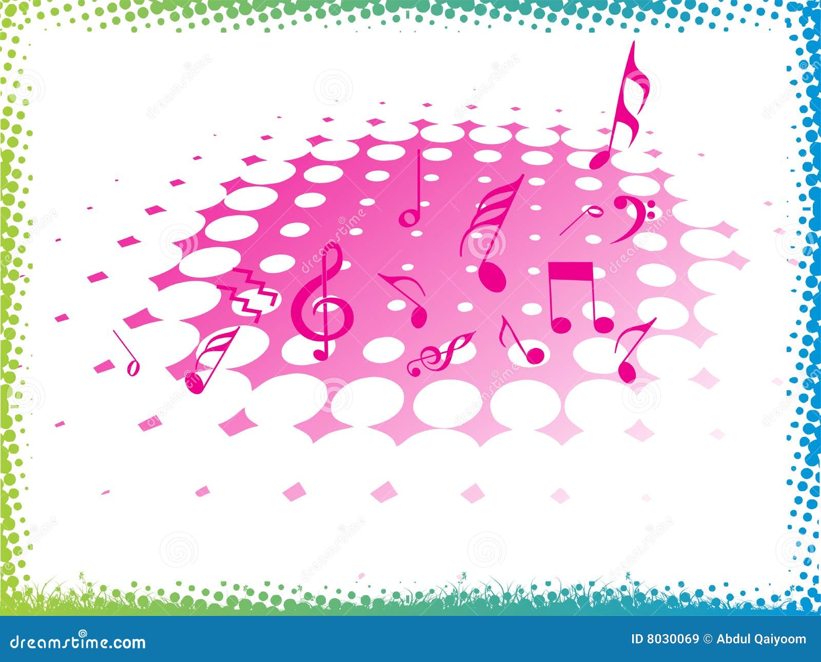 Music Halftone on Pink Background, Stock Illustration - Illustration of ...