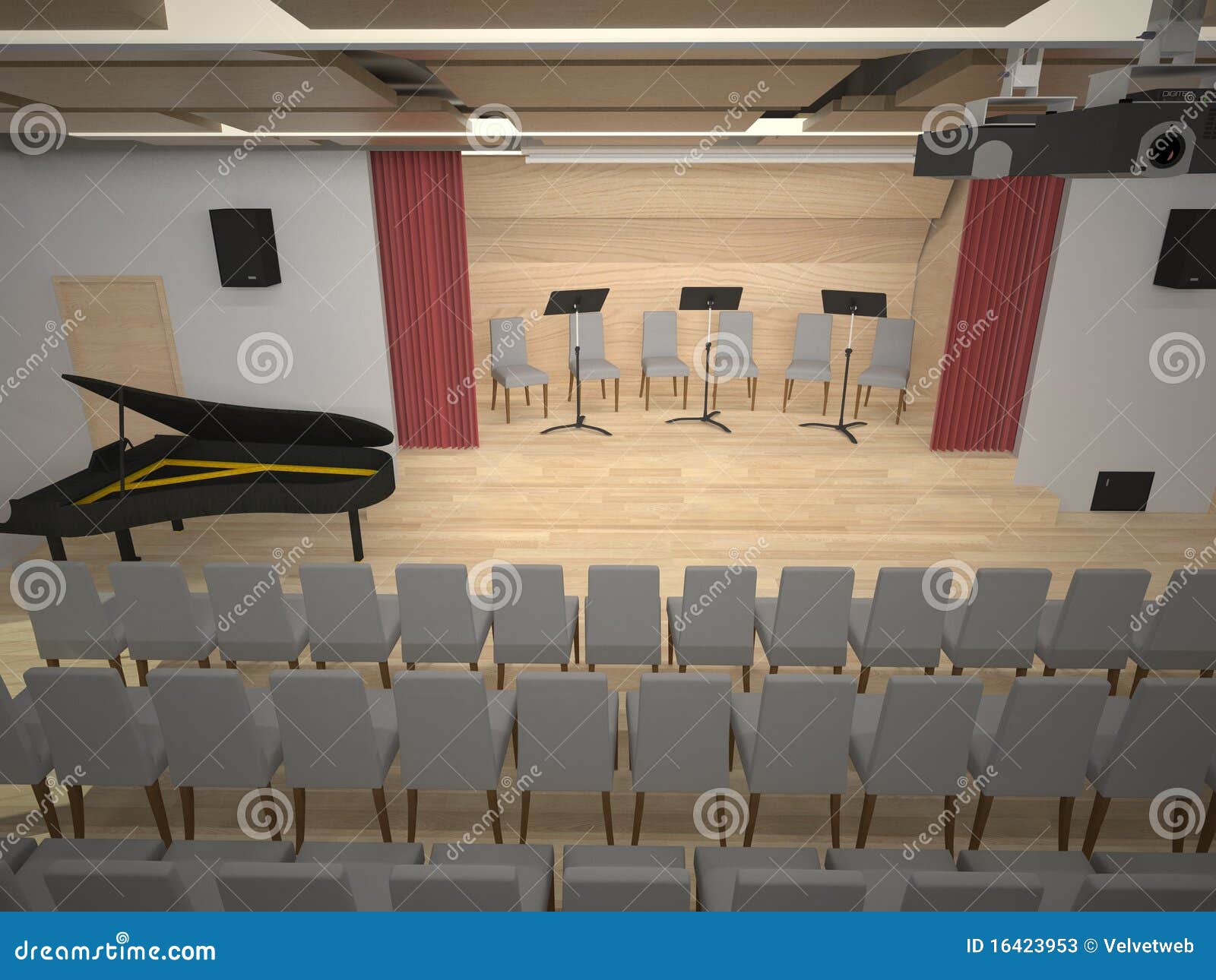 Music hall stock illustration. Illustration of render - 16423953