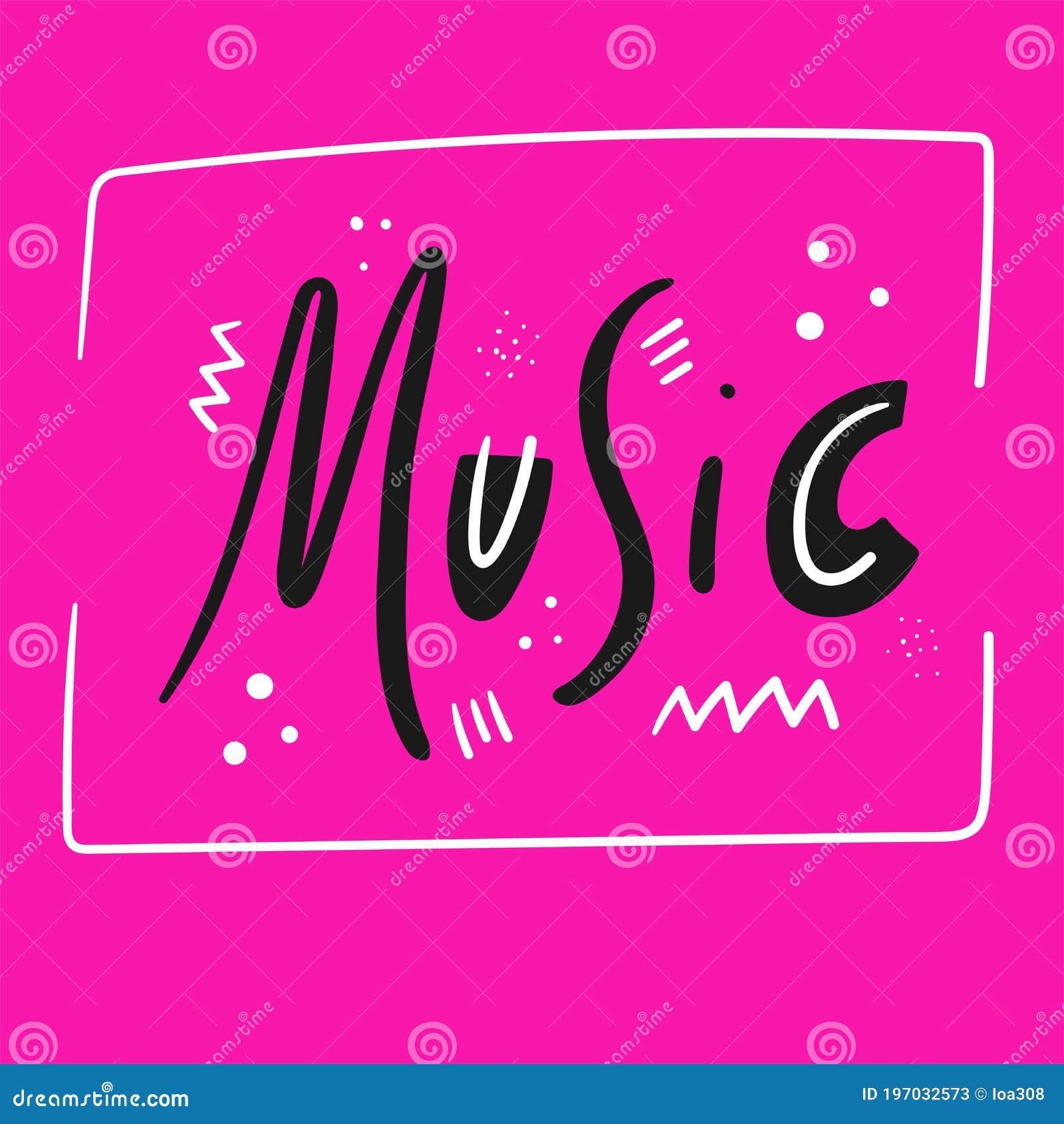 Music Hand Drawn Modern Lettering Stock Vector - Illustration of design ...