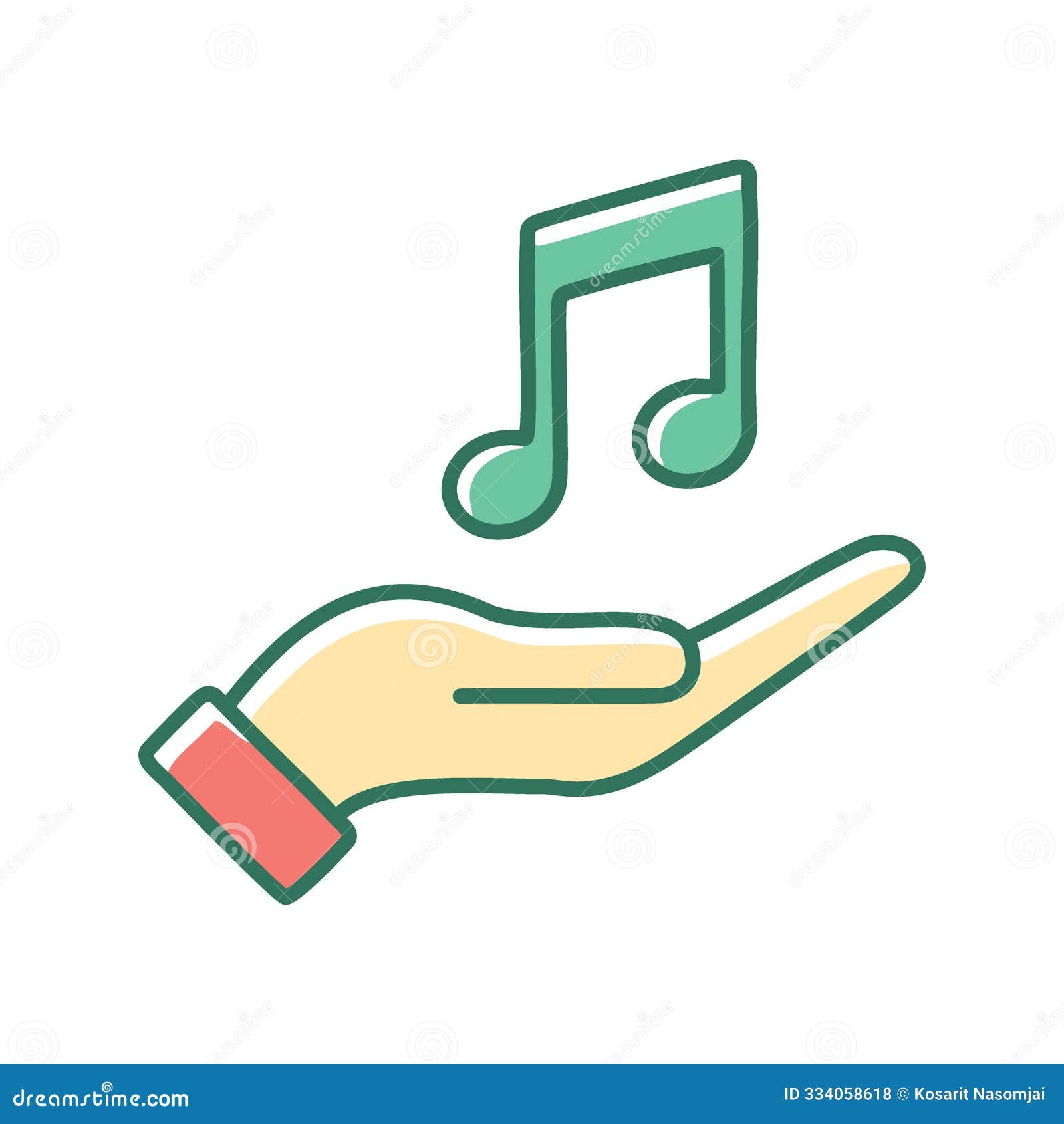 Music in Hand. Hand Holding Music Note, Symbolizing Offering, Sharing ...