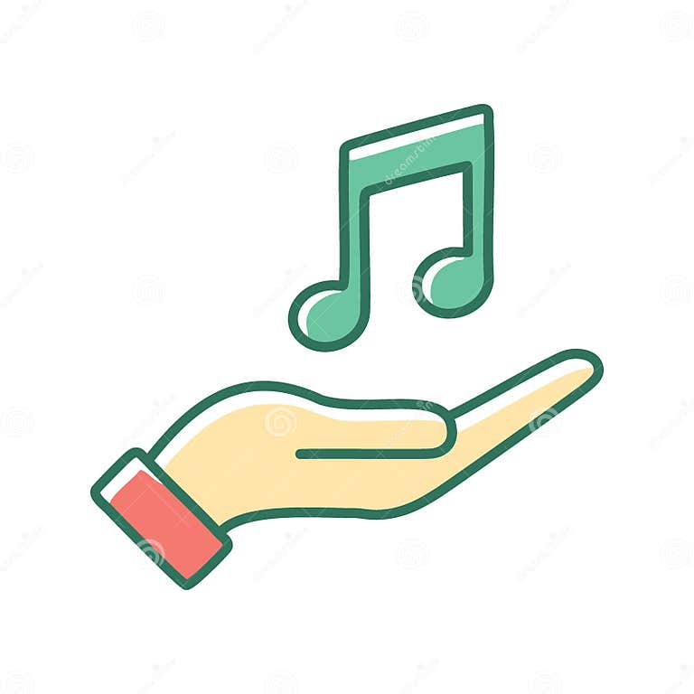 Music in Hand. Hand Holding Music Note, Symbolizing Offering, Sharing ...