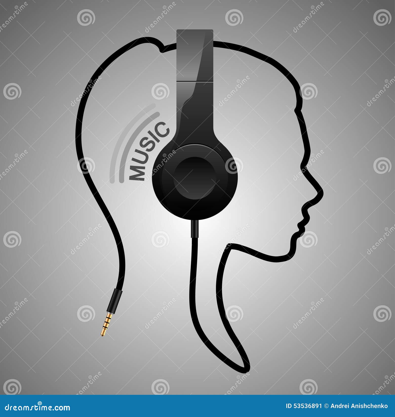 Music head logo stock vector. Illustration of idea, earphone - 53536891