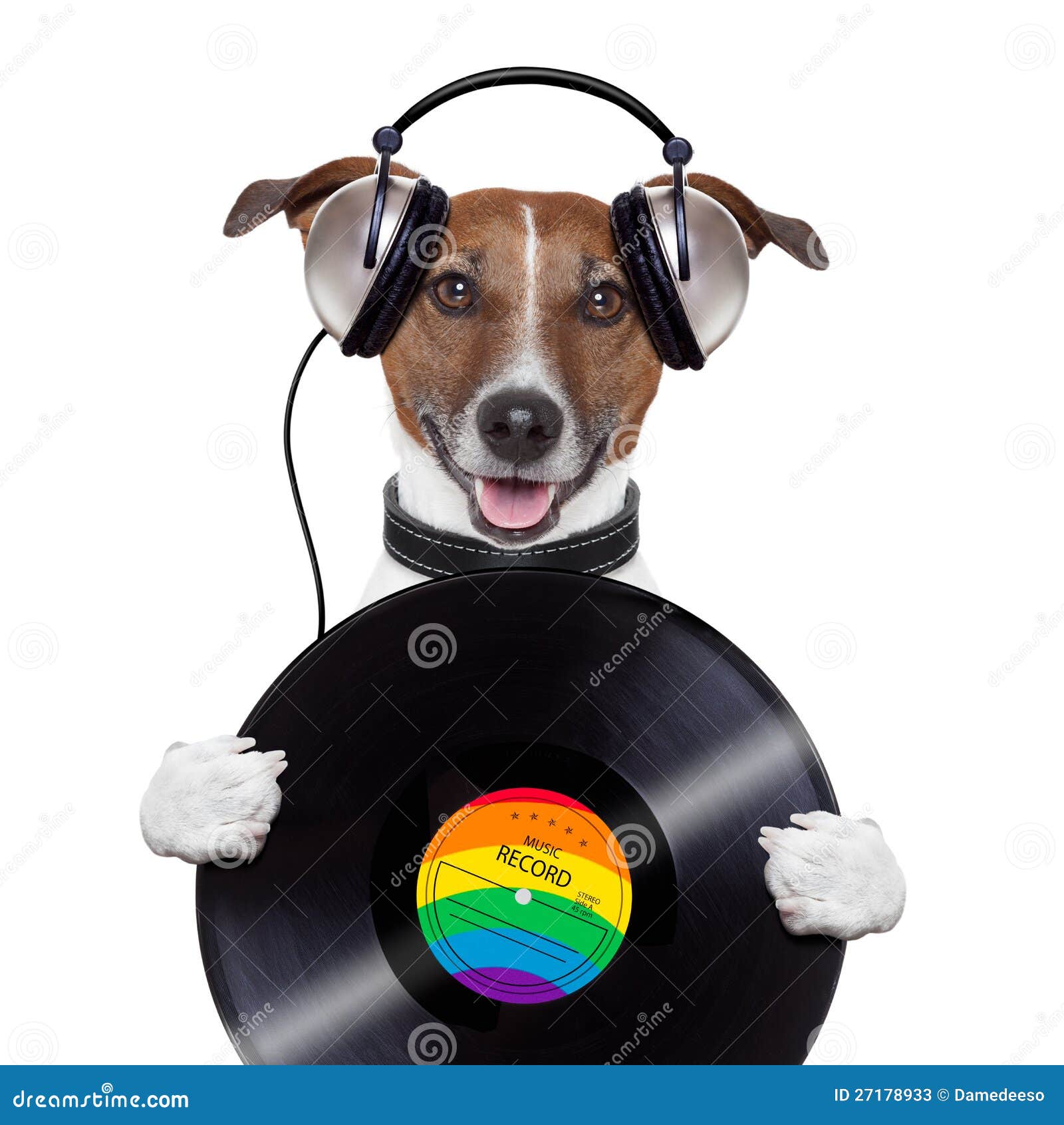Music Headphone Vinyl Record Dog Stock Image - Image of earphone, album ...