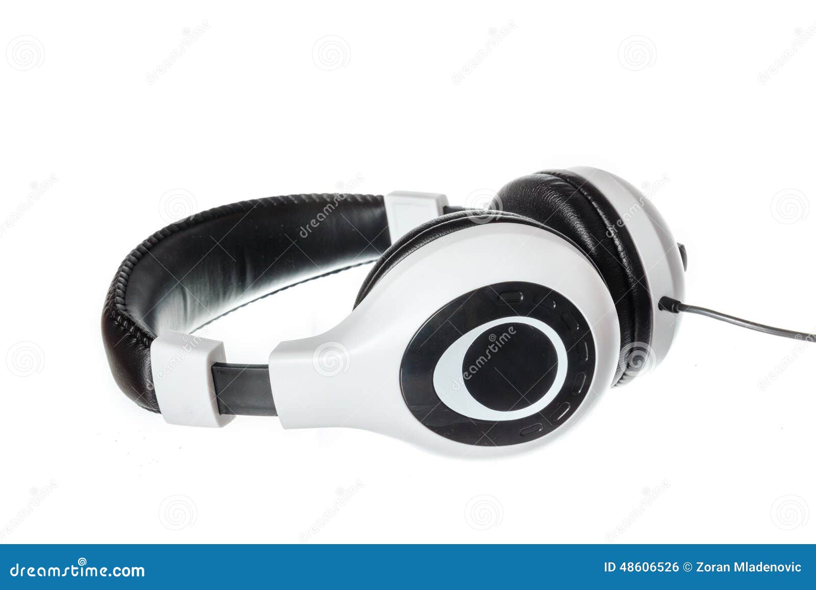 Music Headphones with Side View on White Stock Photo - Image of ...