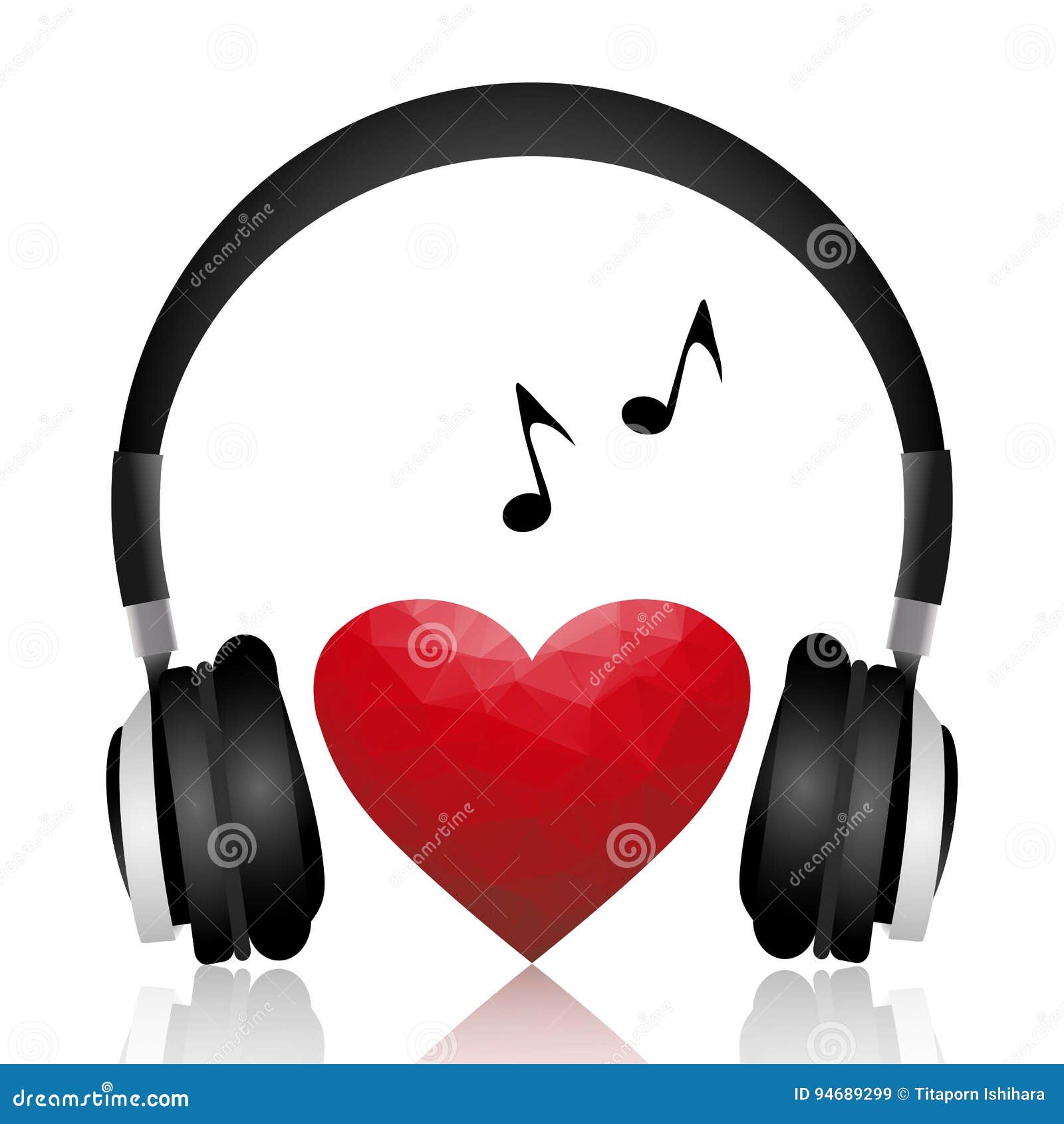 Music in heart icon vector stock vector. Illustration of sign - 94689299
