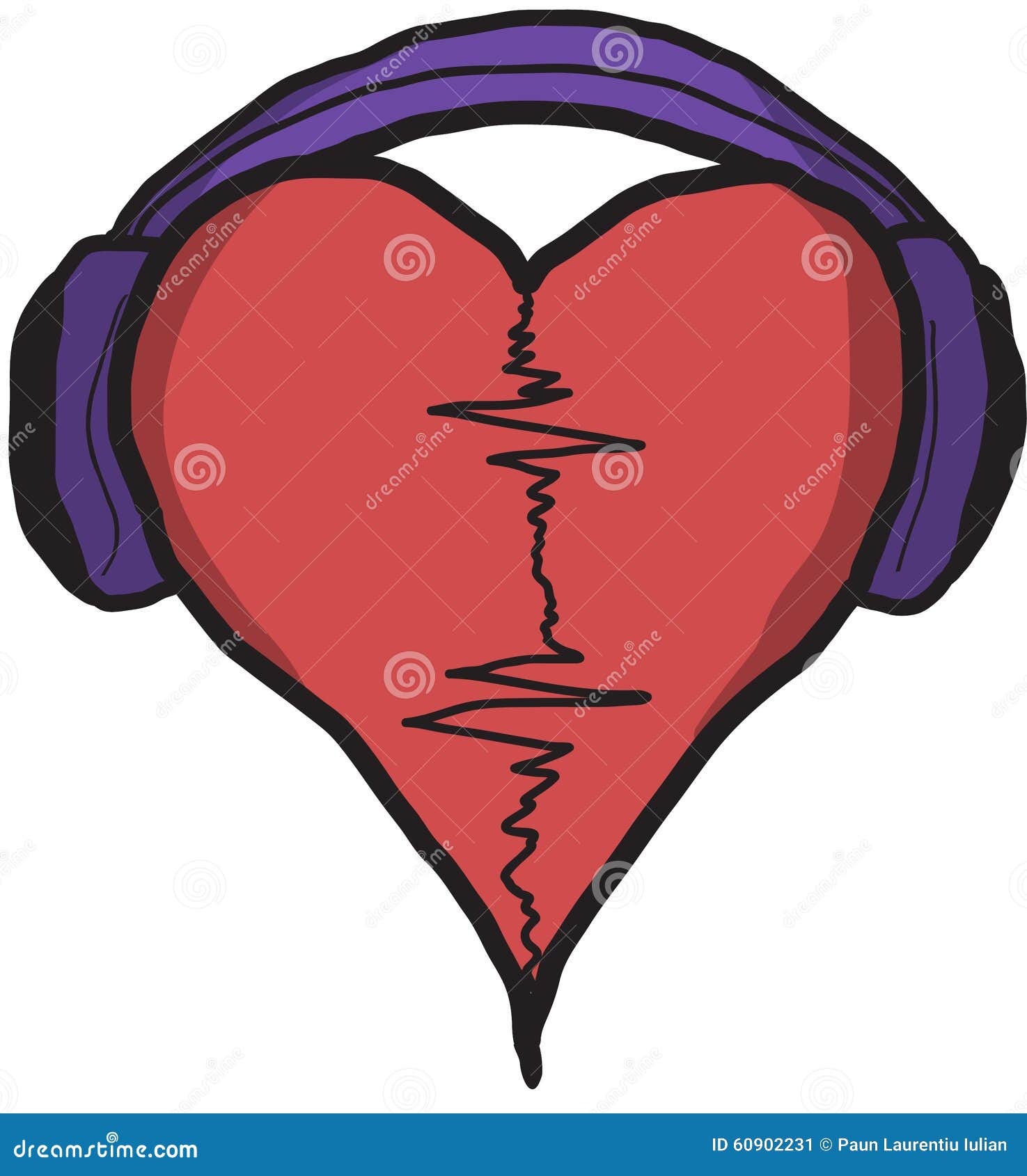 Music Heartbeat Line With Notes Cartoon Vector | CartoonDealer.com ...