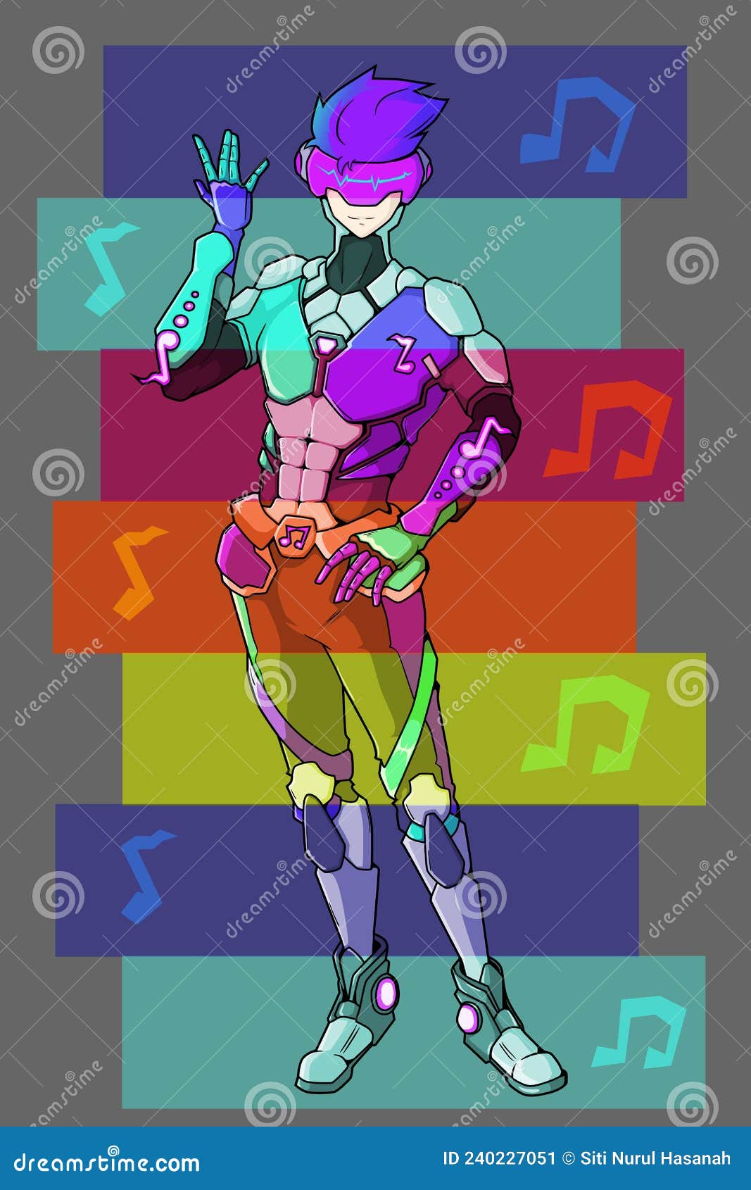 Music Hero Character Game Design Stock Vector - Illustration of flat ...