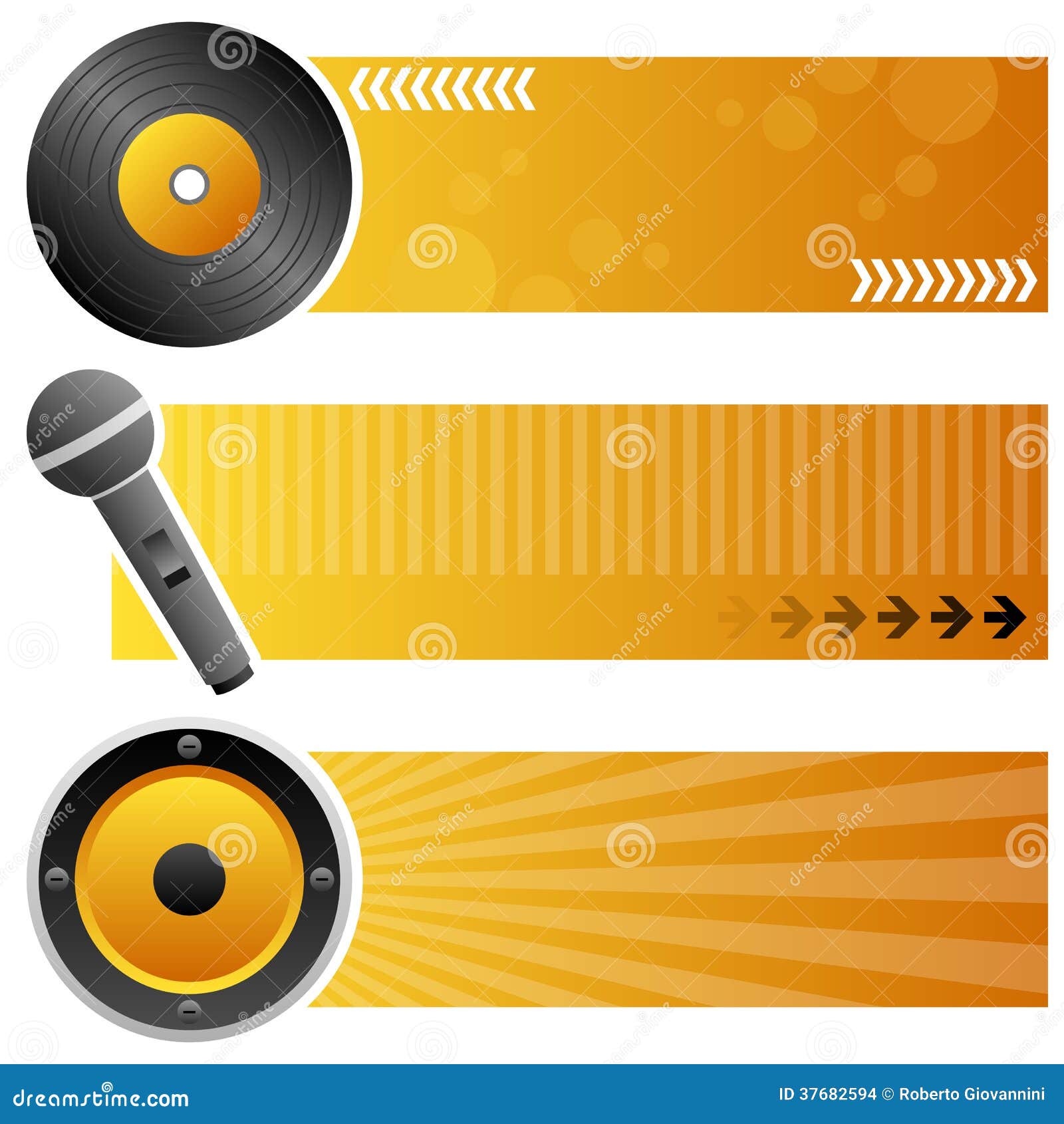 Music Horizontal Banners stock vector. Illustration of audio - 37682594