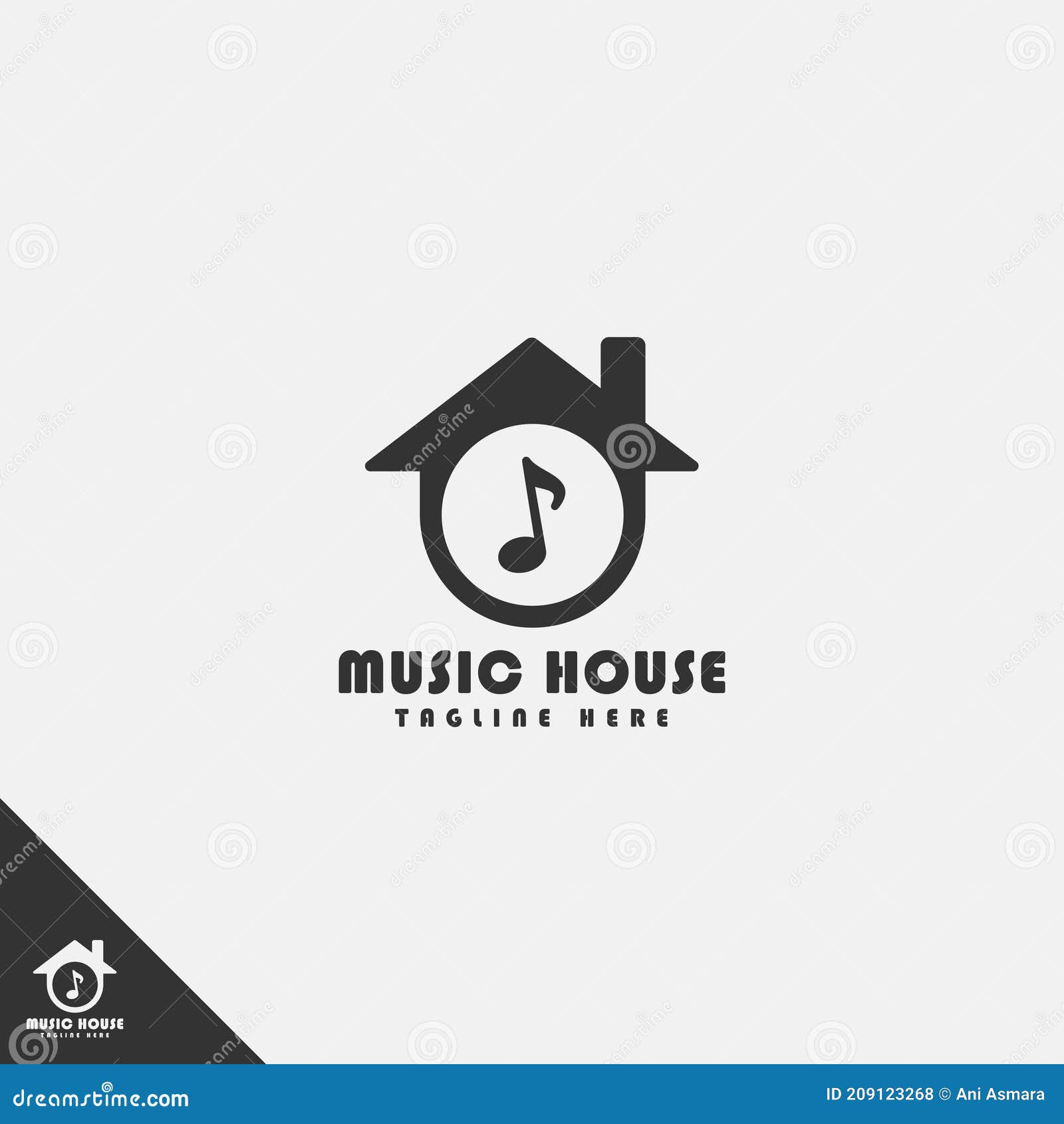 Music House Logo stock vector. Illustration of music - 209123268