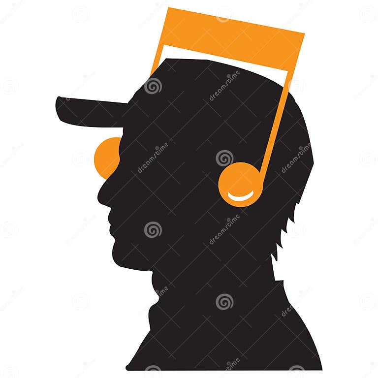 Music icon stock vector. Illustration of music, face, side - 4198432