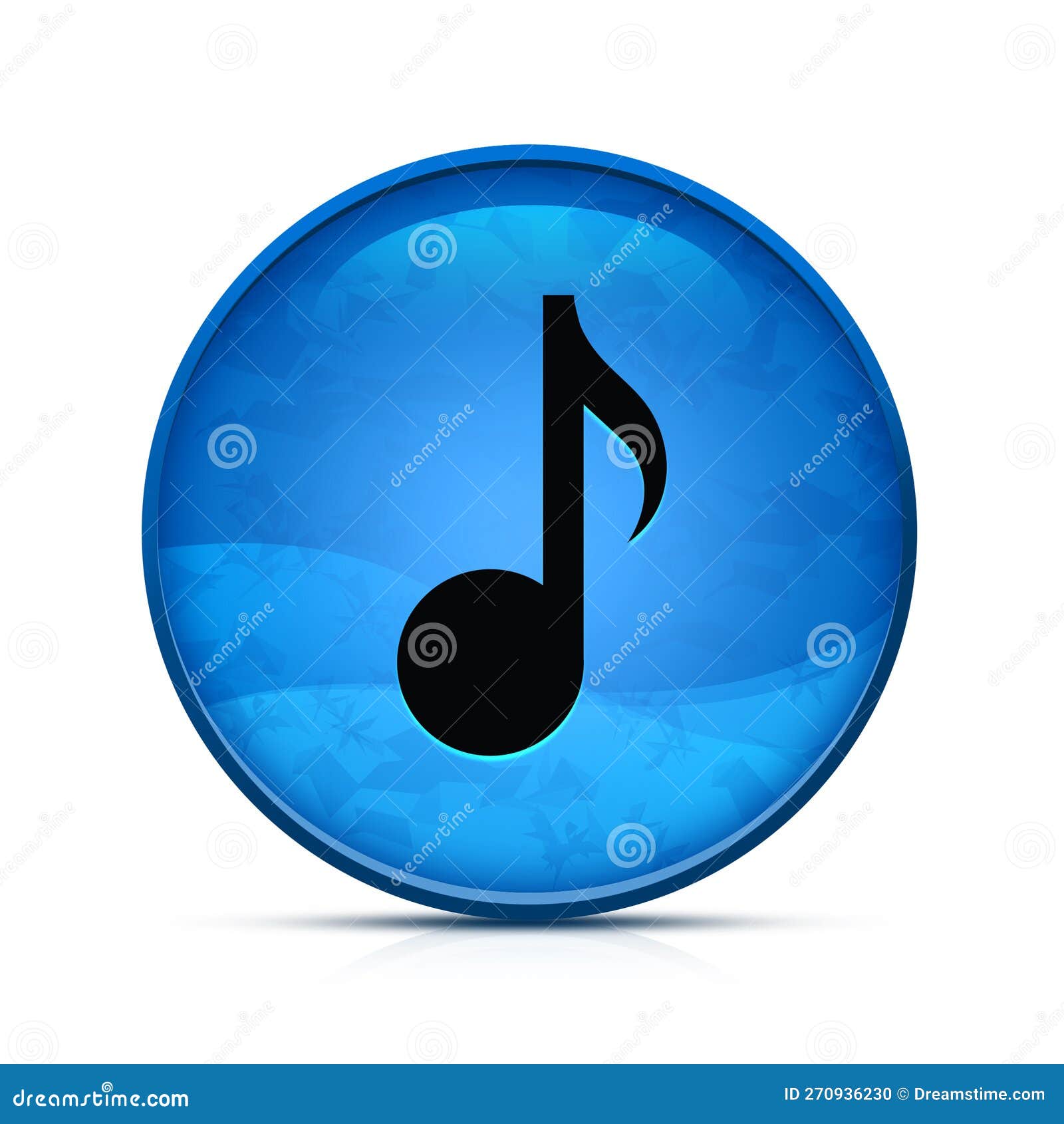 Music Icon on Classy Splash Blue Round Button Illustration Stock ...