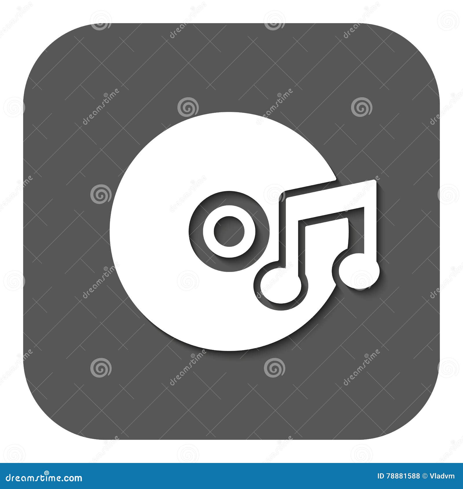 The Music Icon. Disc Symbol Stock Vector - Illustration of musical ...