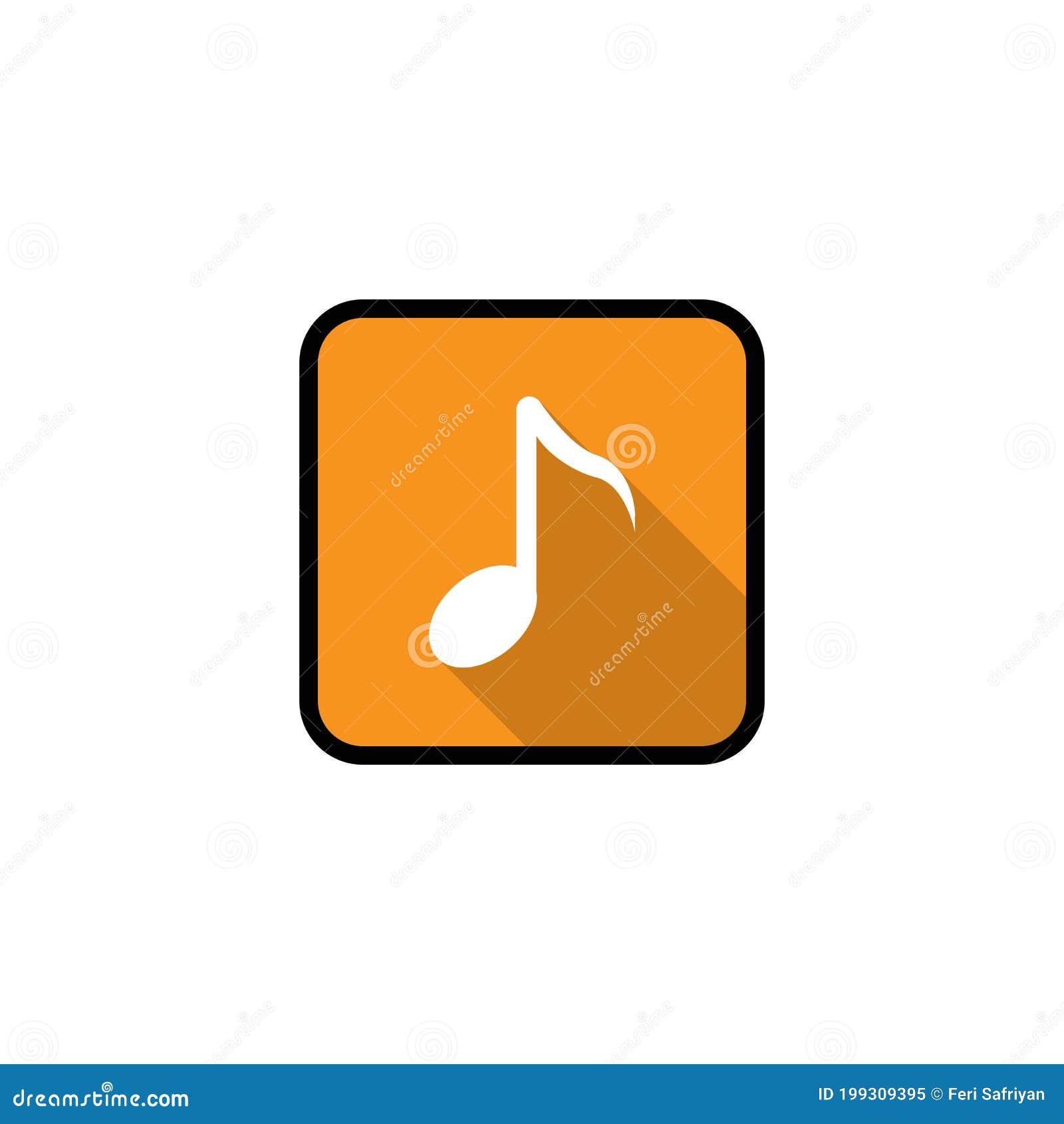 Music icon flat stock illustration. Illustration of isolated - 199309395