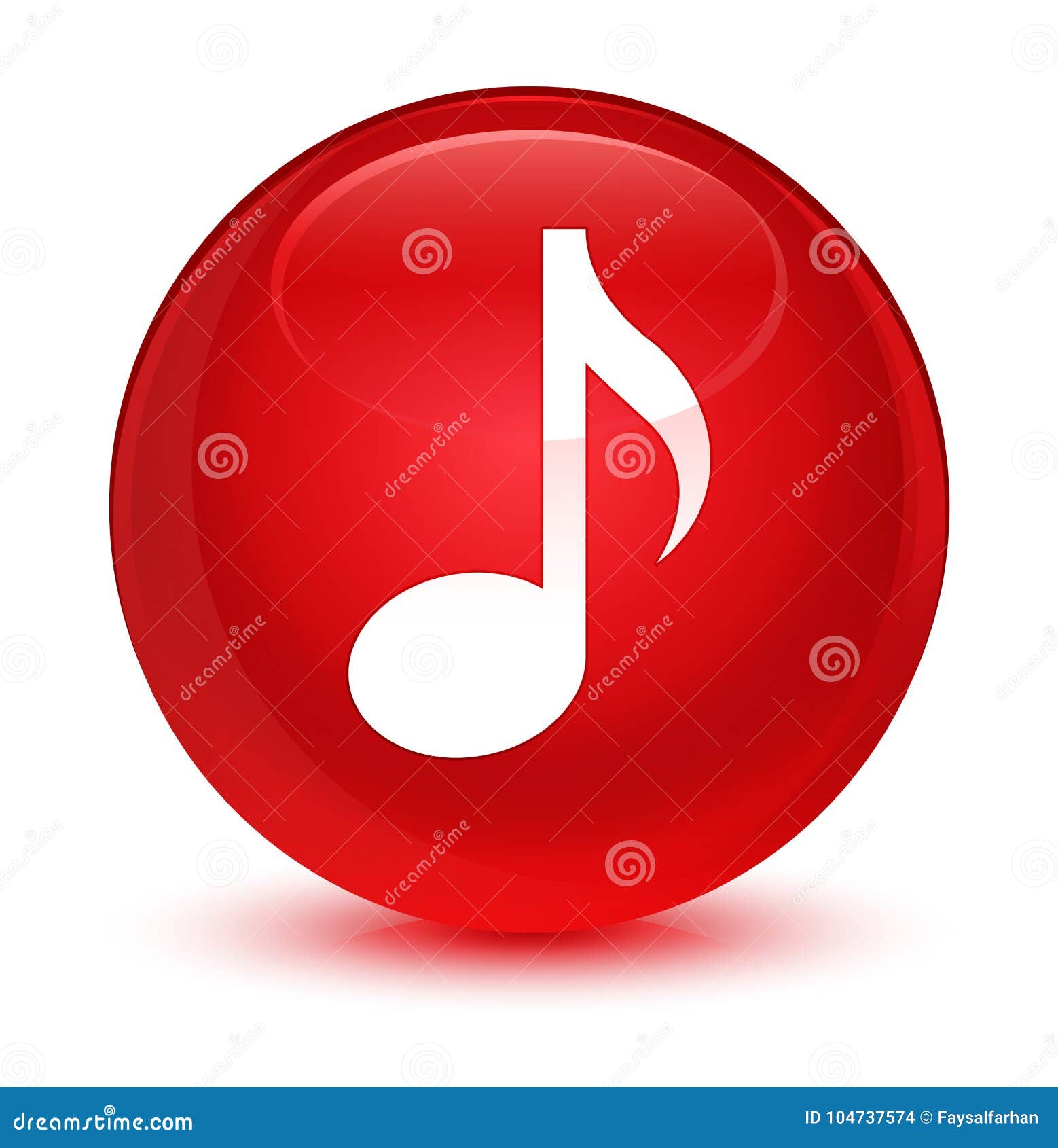Music Icon Glassy Red Round Button Stock Illustration - Illustration of ...