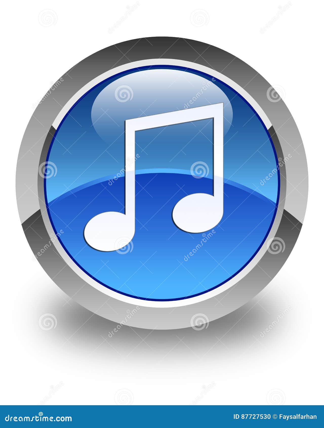 Music Icon Glossy Blue Round Button Stock Illustration - Illustration ...