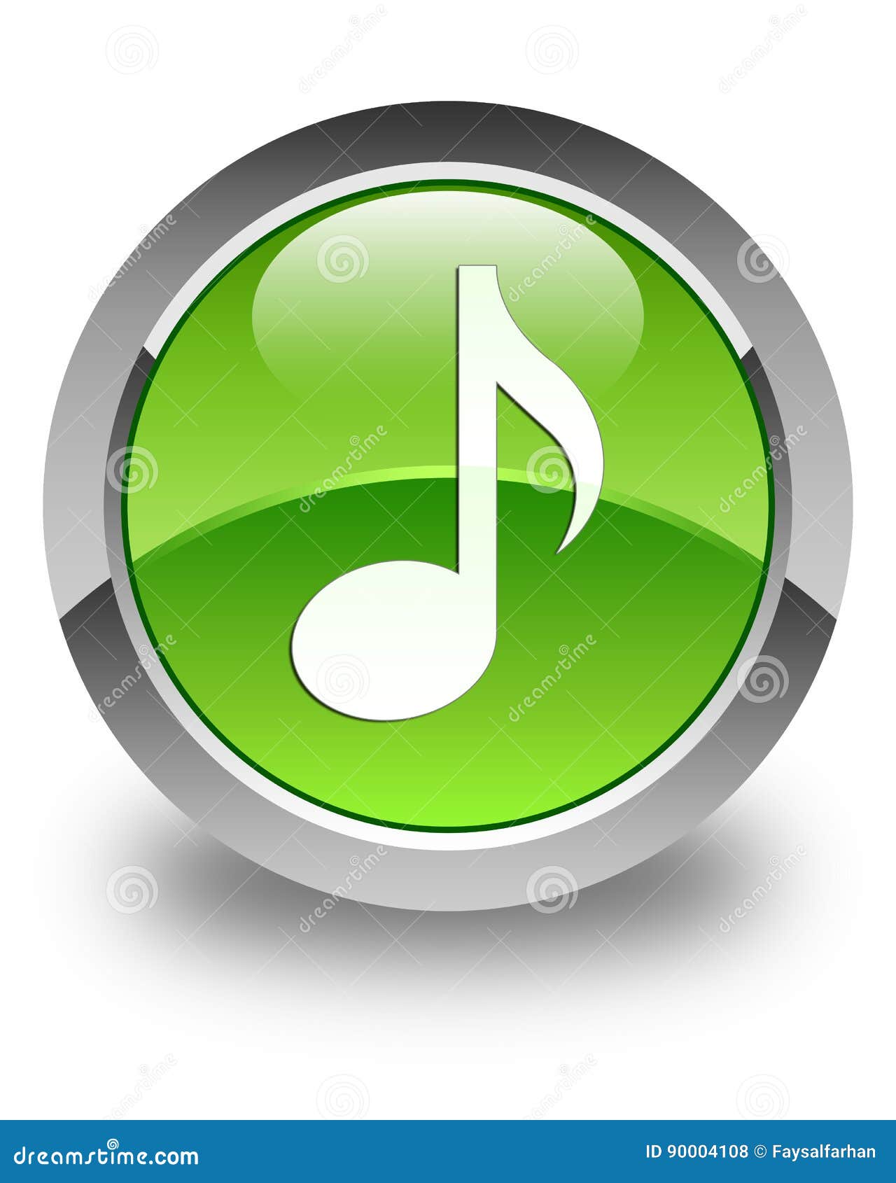 Music Icon Glossy Green Round Button Stock Illustration - Illustration ...