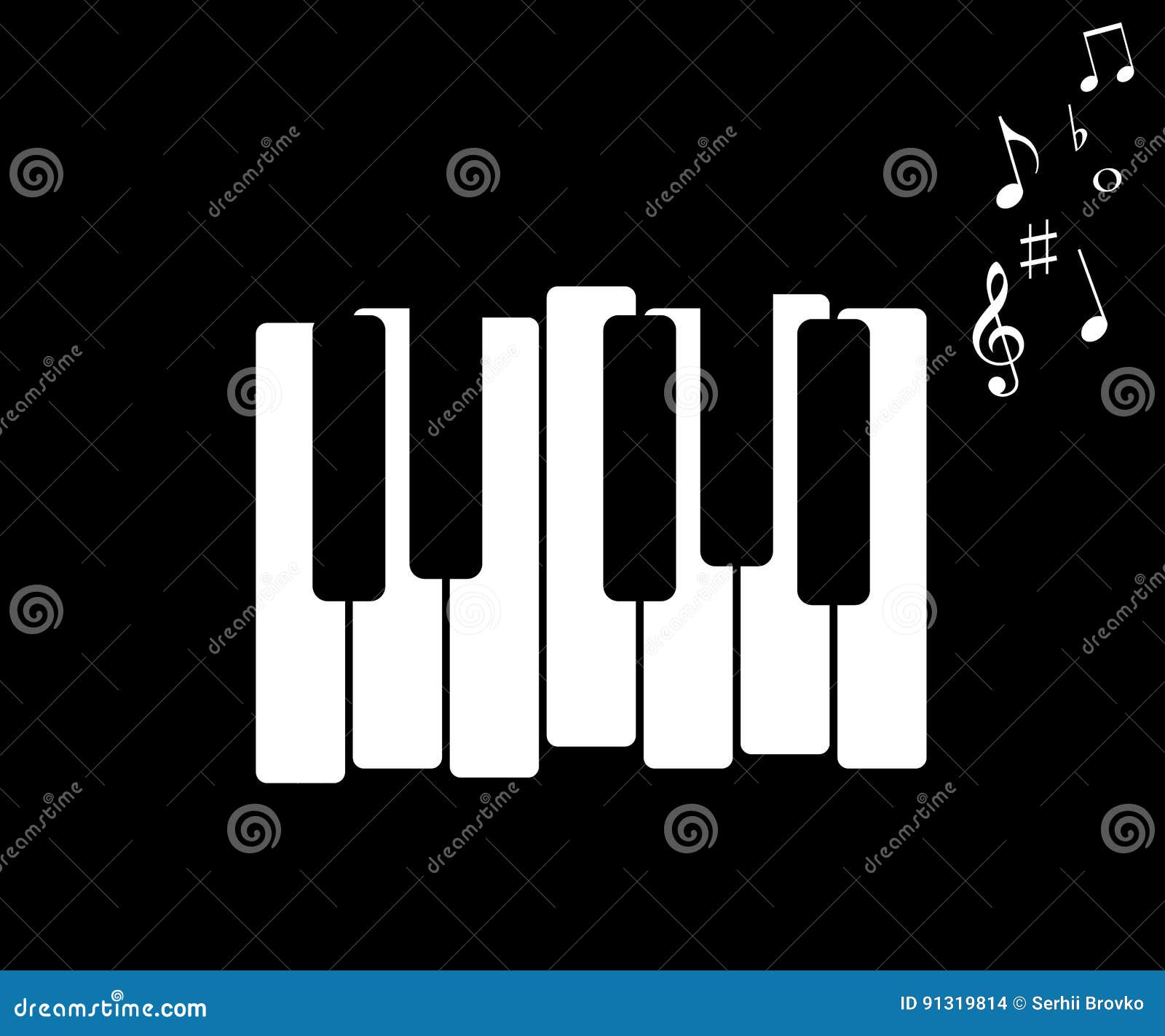 Music Icon, with Piano and Musical Notes Stock Vector - Illustration of ...