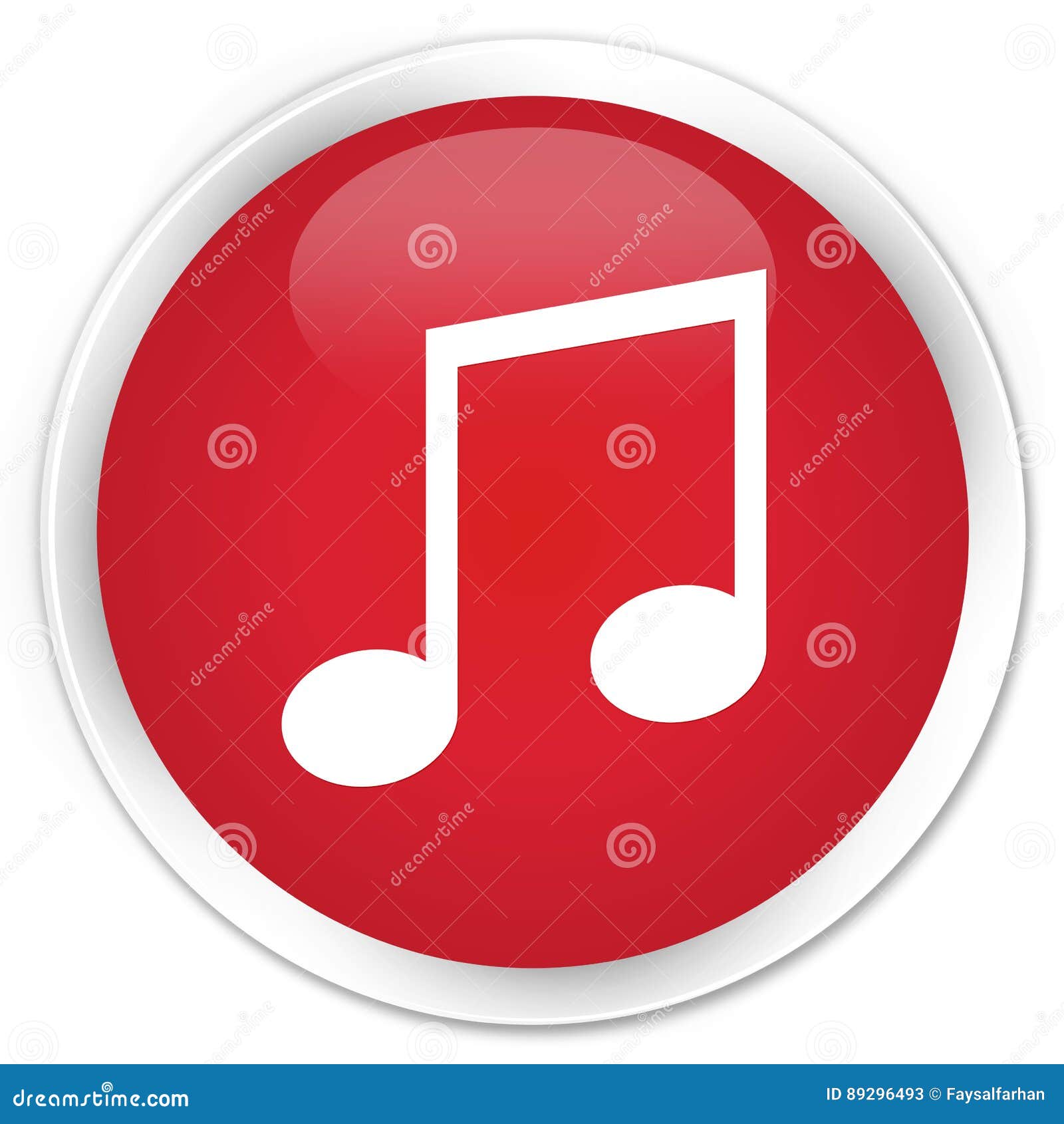 Music Icon Premium Red Round Button Stock Illustration - Illustration ...