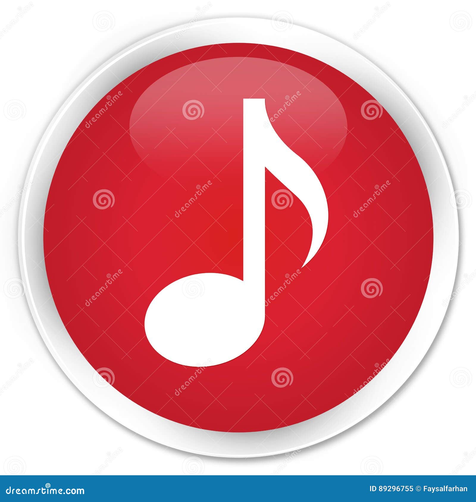 Music Icon Premium Red Round Button Stock Illustration - Illustration ...