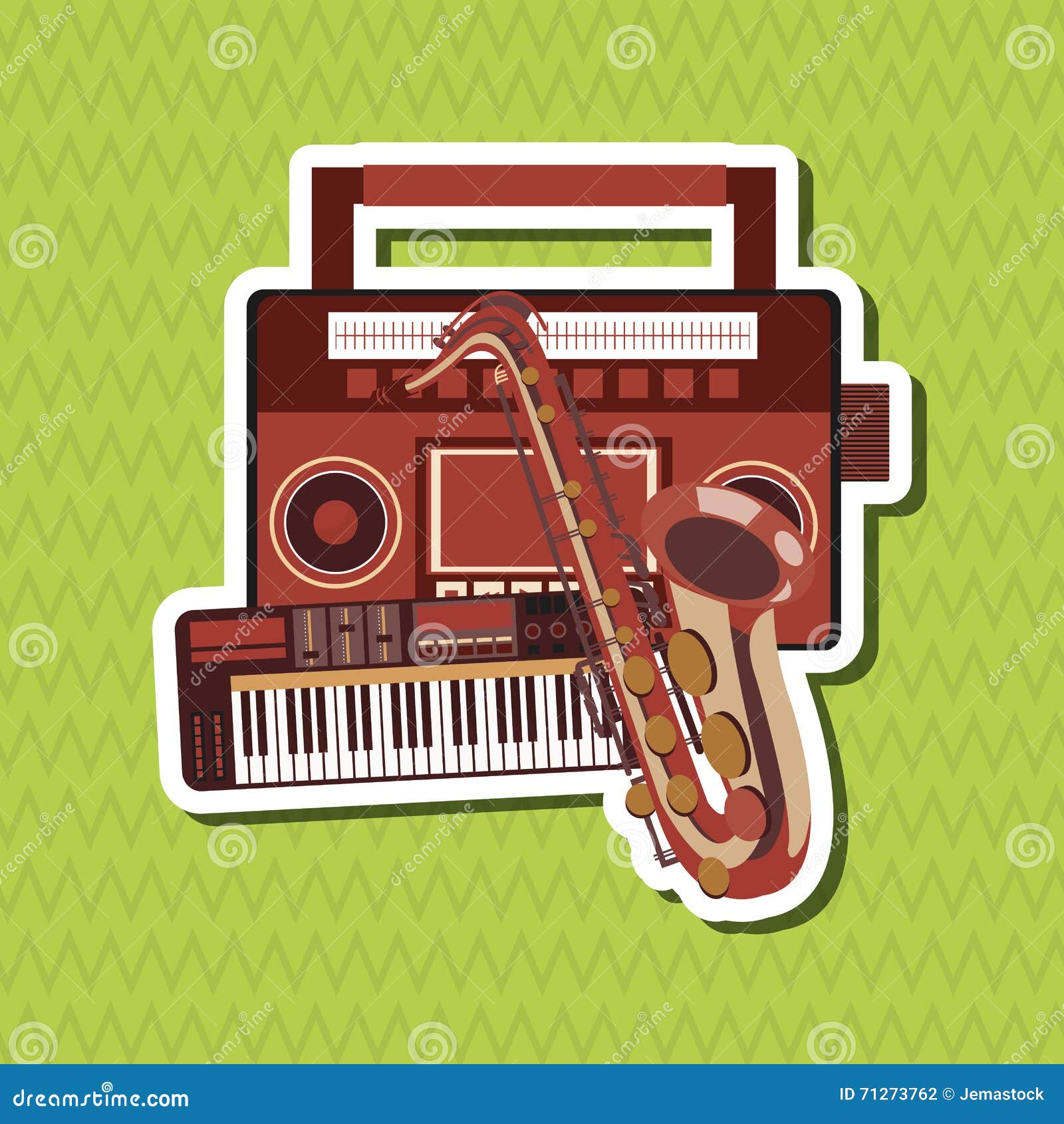 Music Icon. Retro Concept. Flat Illustration Stock Vector ...