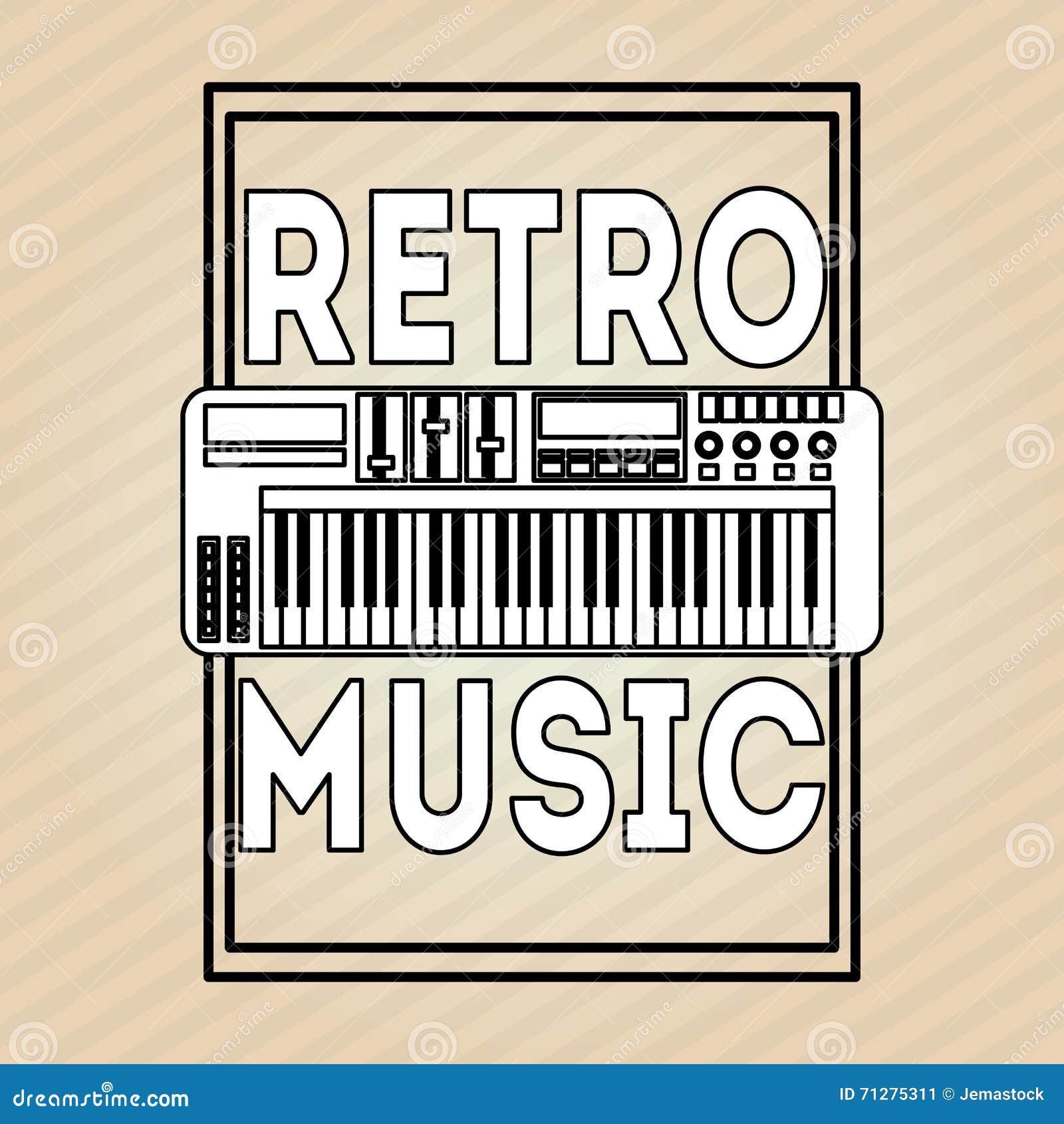 Music Icon. Retro Concept. Flat Illustration Stock Vector ...
