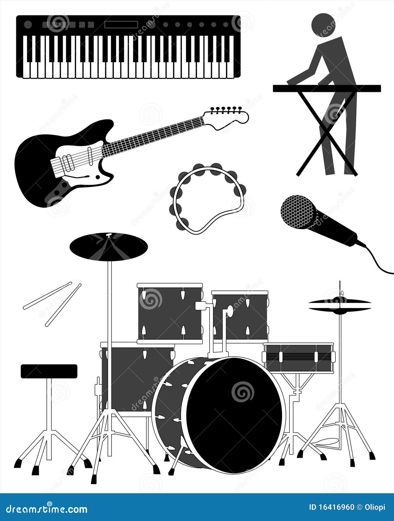 Music icon set stock illustration. Illustration of pictogram - 16416960