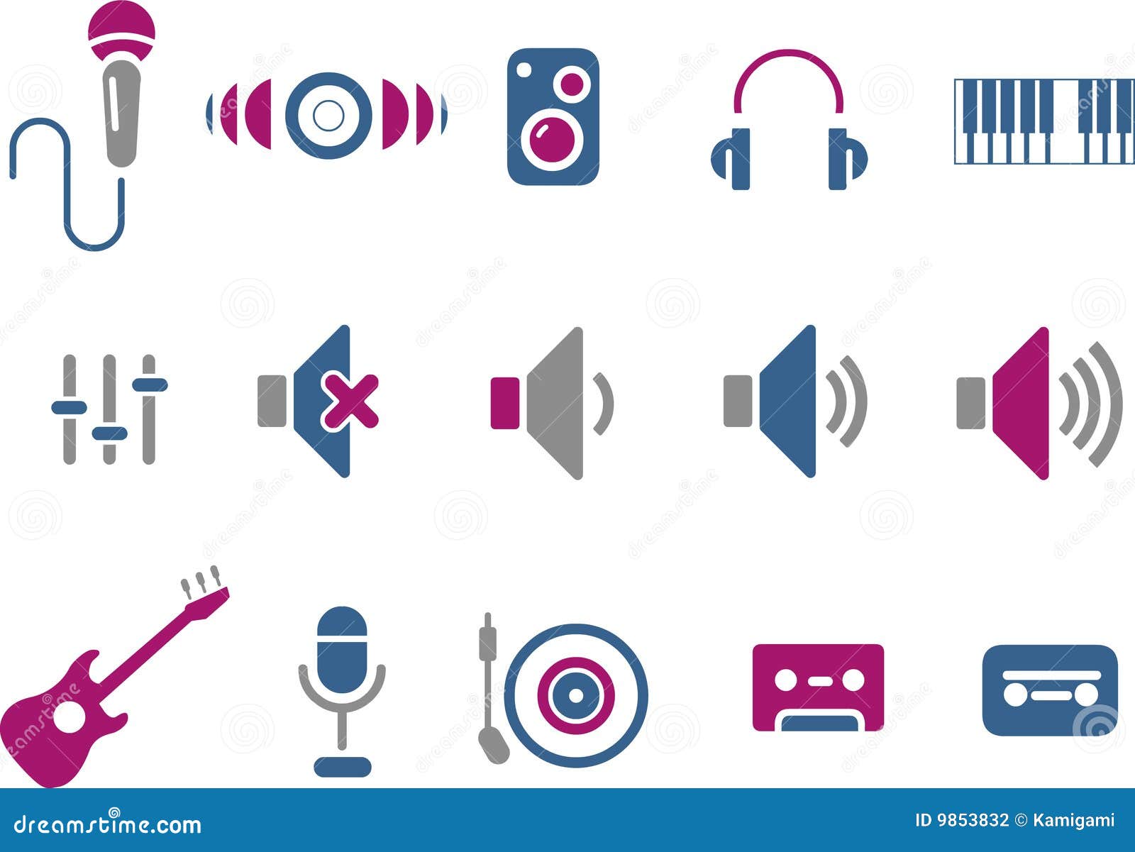 Music Icon Set stock vector. Illustration of headphones - 9853832