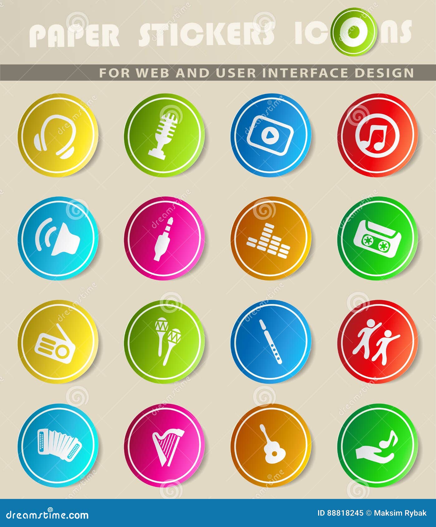 Music icon set stock illustration. Illustration of equalizer - 88818245