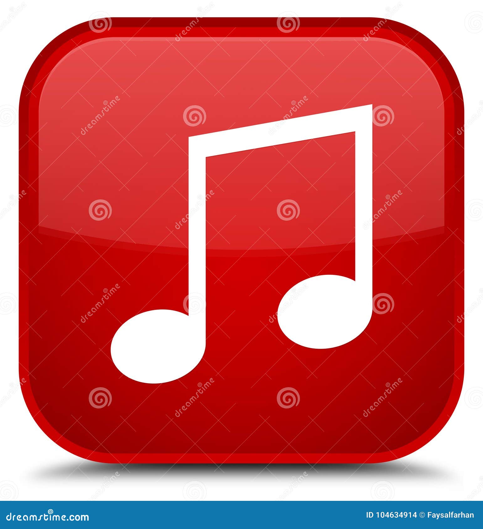 Music Icon Special Red Square Button Stock Illustration - Illustration ...