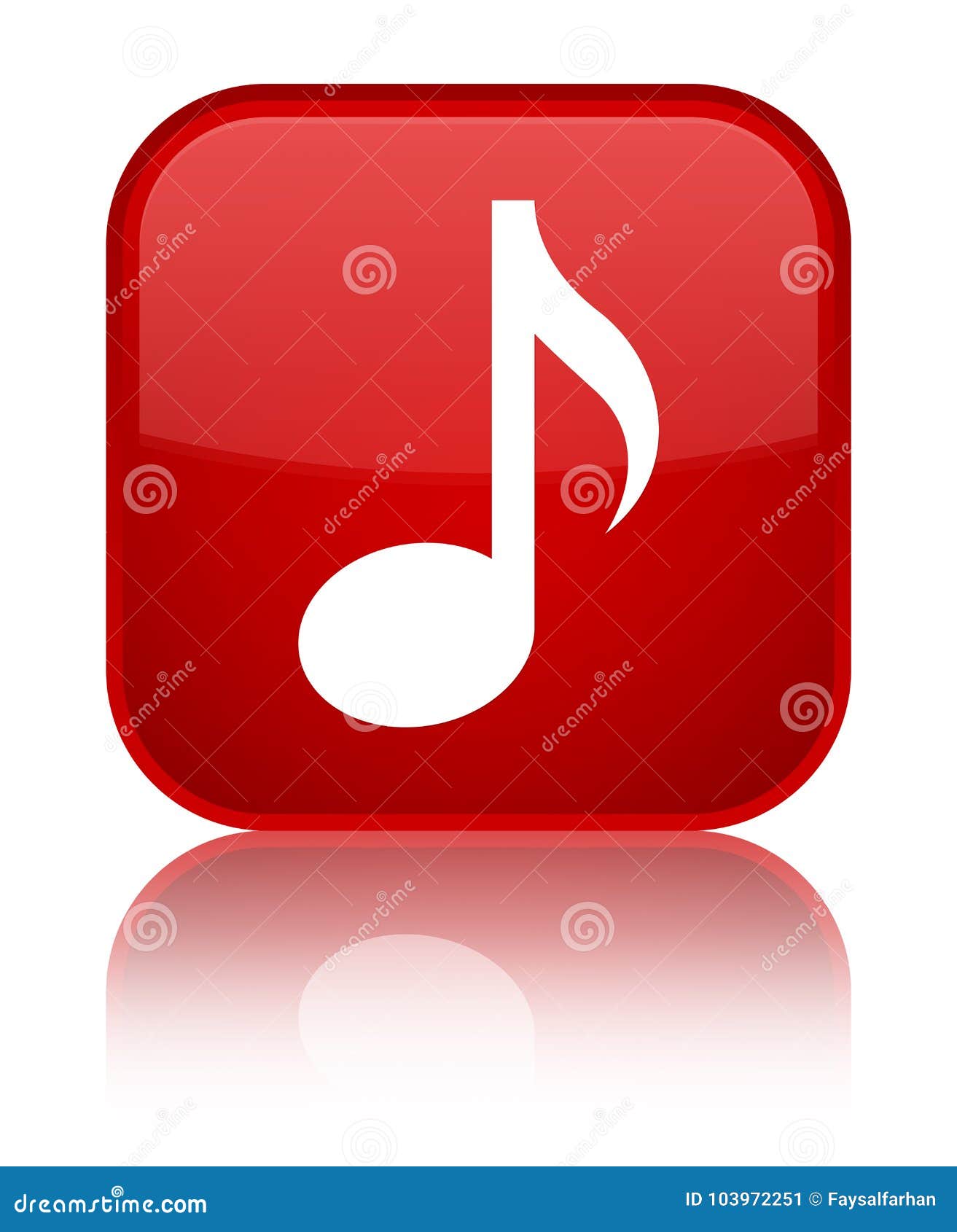 Music Icon Special Red Square Button Stock Illustration - Illustration ...