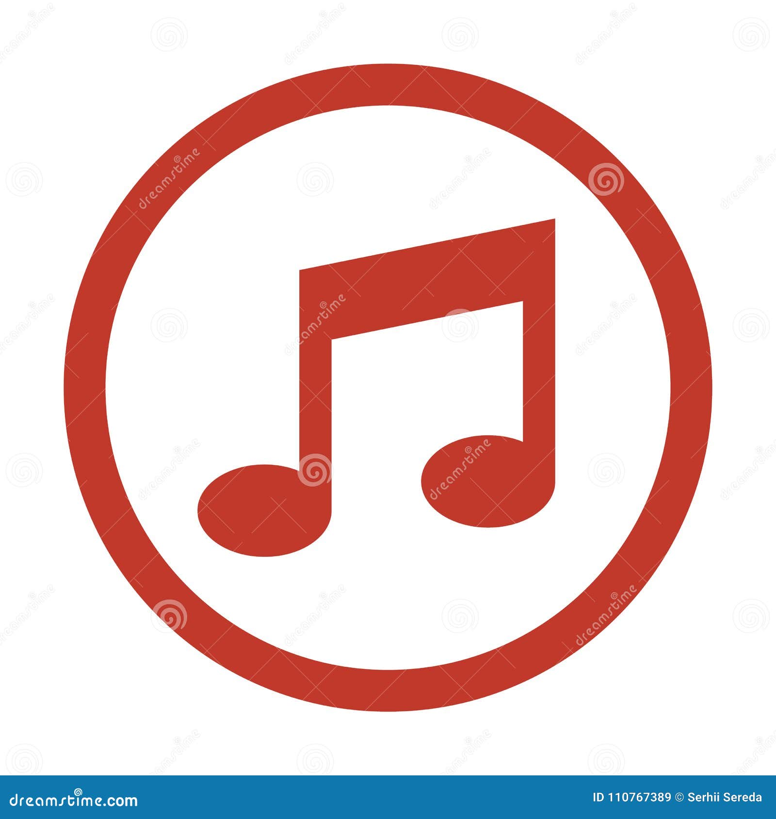 Music Icon on White Background. Stock Illustration - Illustration of ...